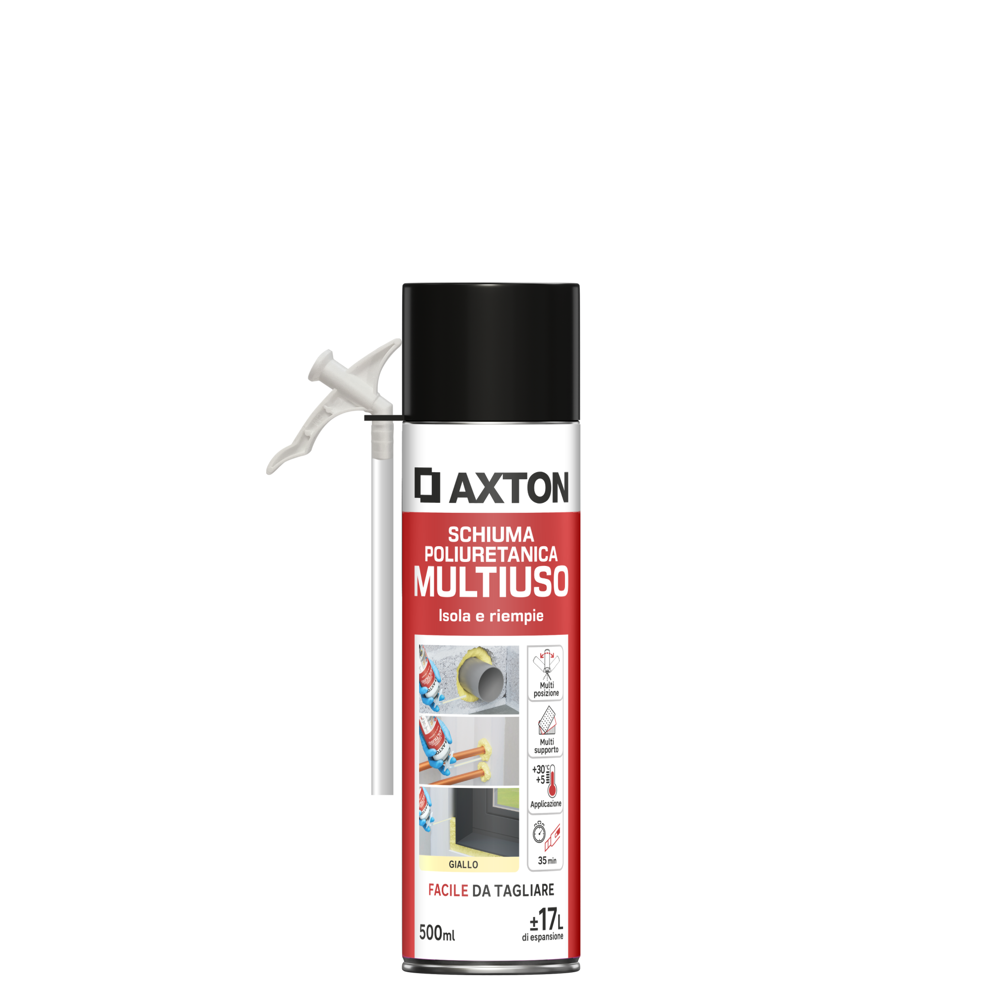 Schiuma espansa poliuretanica AXTON multiuso per isolare 500 ml | Leroy ...