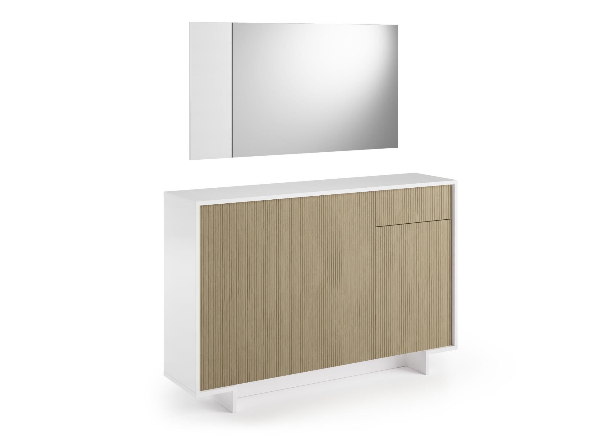 Mobile Madia Slim L 134 x H 87 P 35 cm bianco, beige | Leroy Merlin