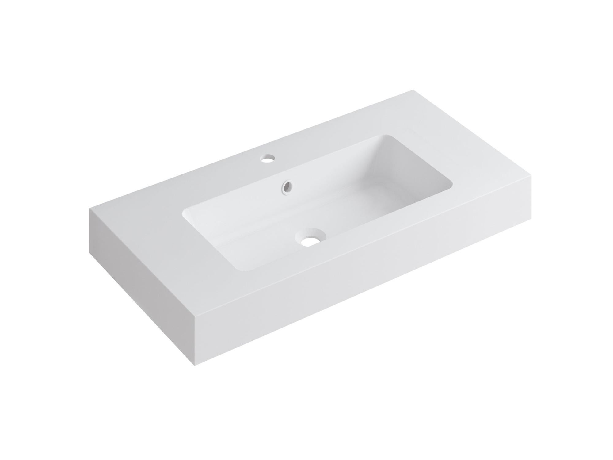 Lavabo rettangolare L 90.5 x P 46 x H 12 cm in resina | Leroy Merlin