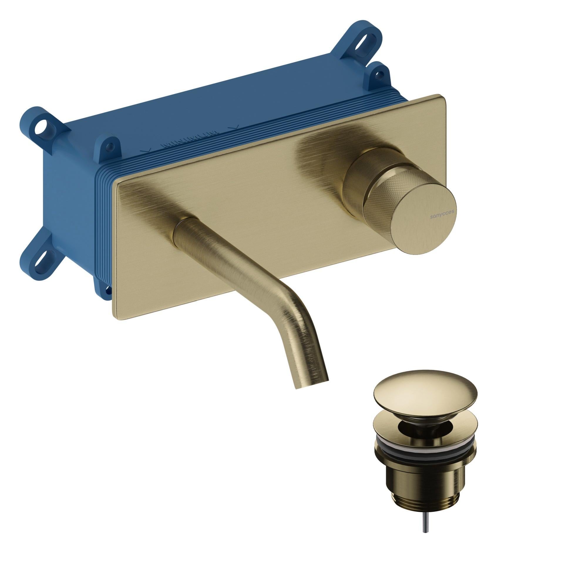 Rubinetto per lavabo Loop dorato effetto inox spazzolato | Leroy Merlin