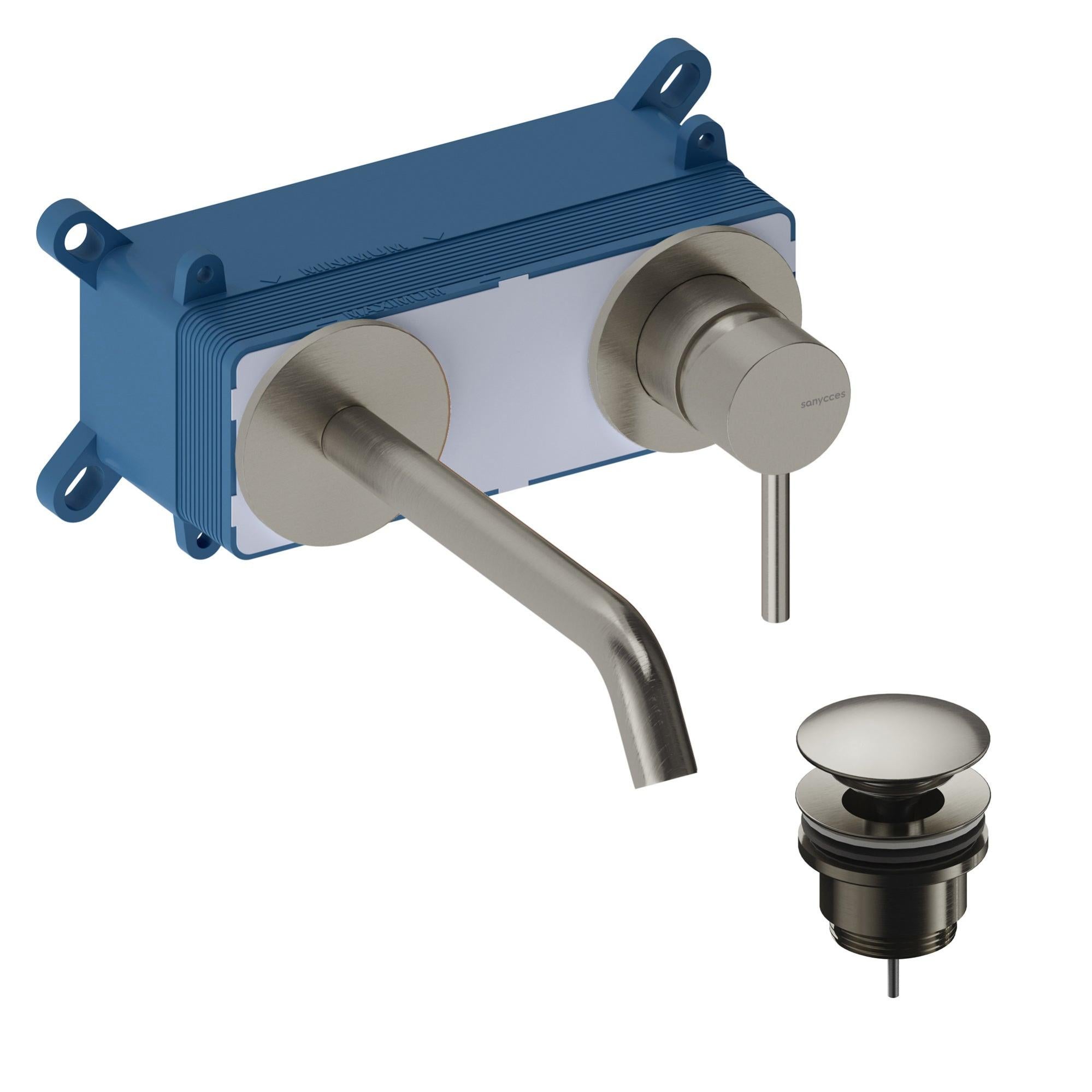 Rubinetto per lavabo Loop nichel spazzolato SANYCCES | Leroy Merlin