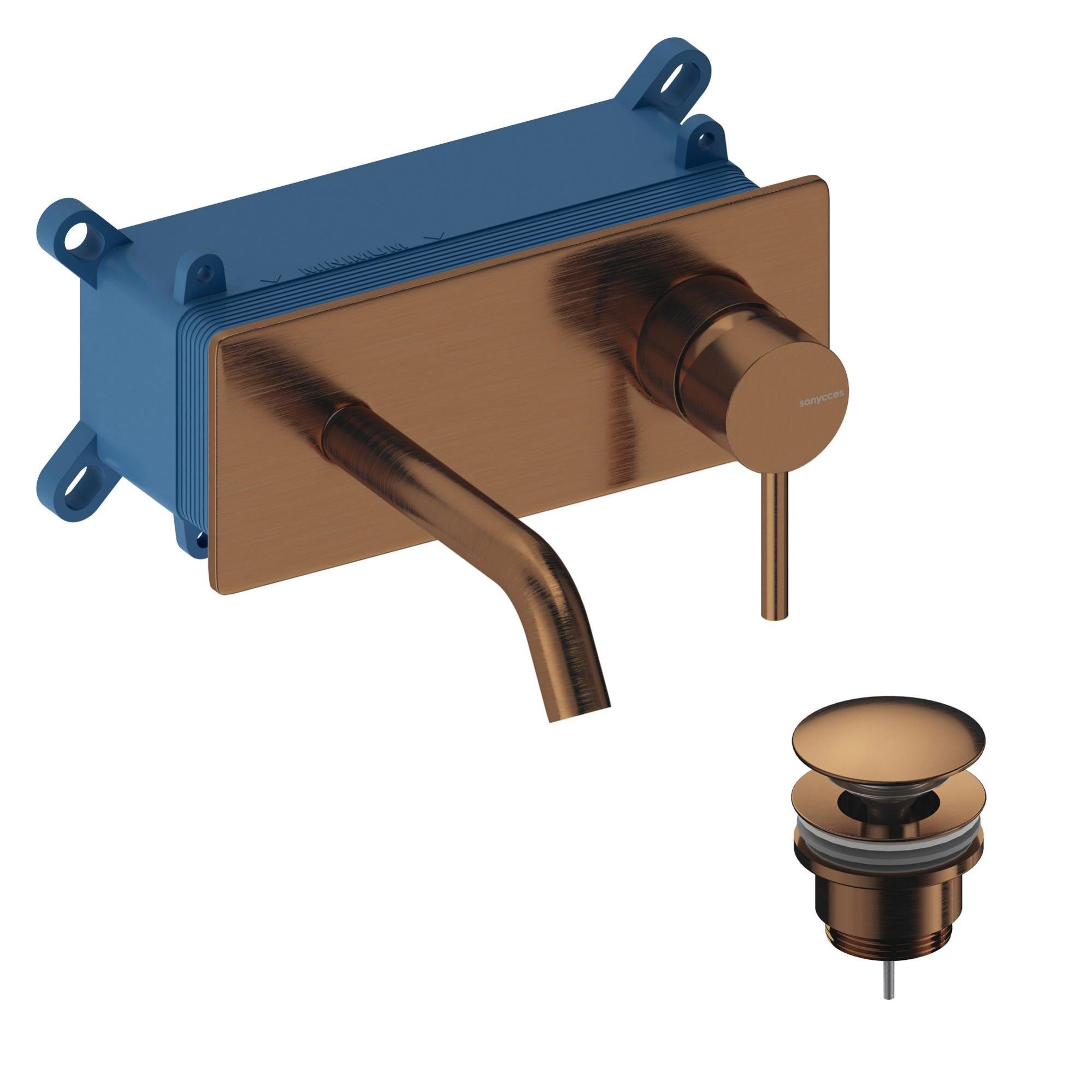 Rubinetto per lavabo Loop oro rosa effetto inox spazzolato | Leroy Merlin