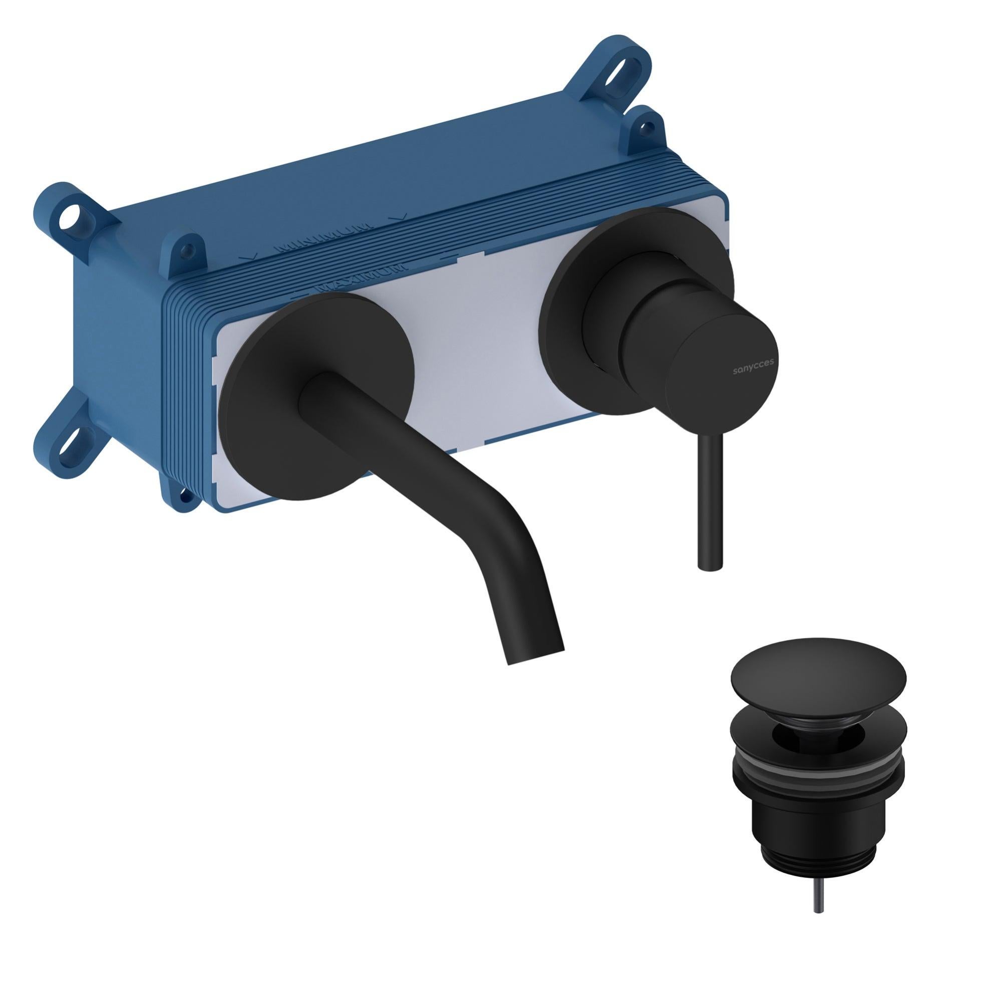 Rubinetto per lavabo Loop nero spazzolato SANYCCES | Leroy Merlin