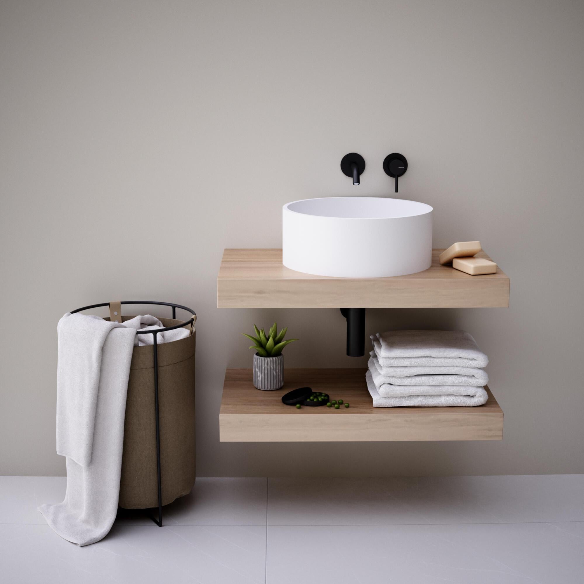 Rubinetto per lavabo Loop nero spazzolato SANYCCES | Leroy Merlin