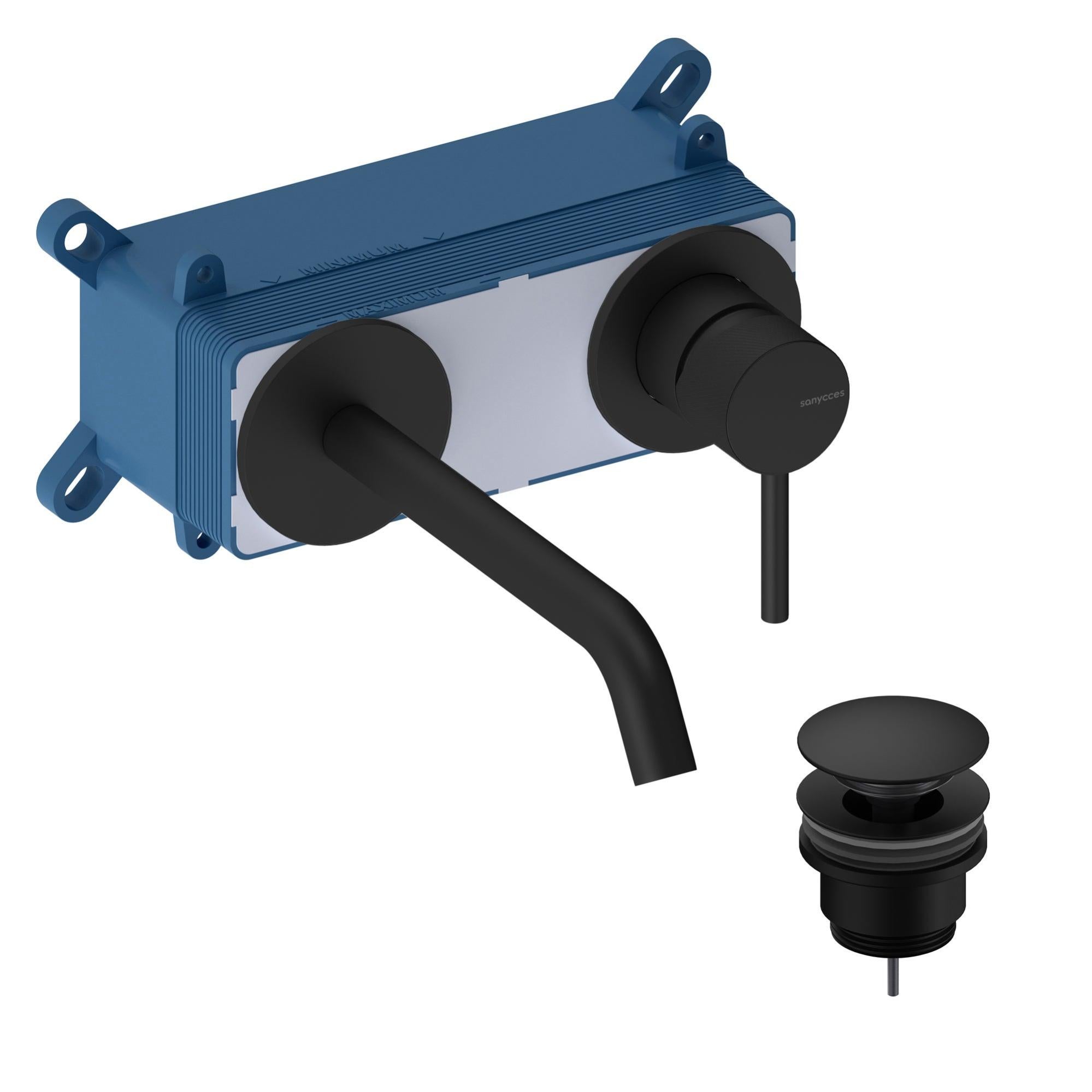 Rubinetto per lavabo Loop nero opaco effetto inox spazzolato | Leroy Merlin