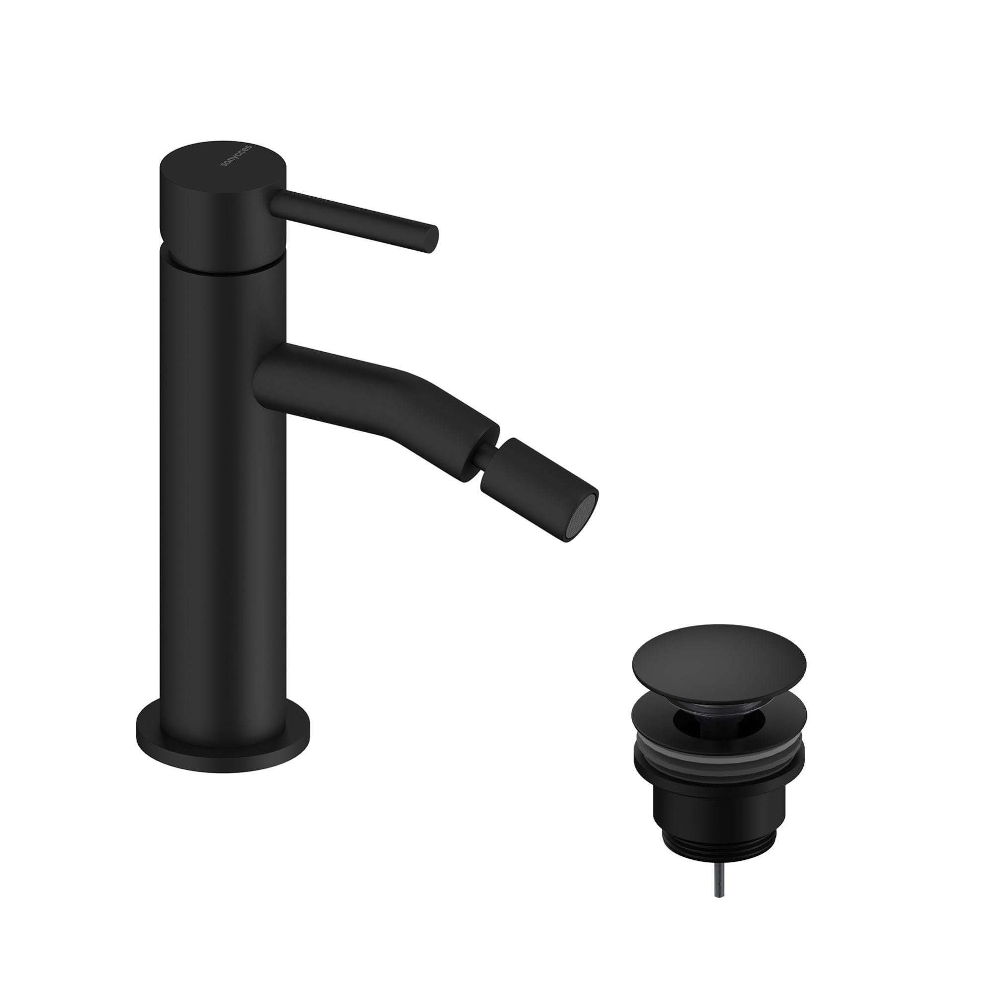 Rubinetto per bidet LOOP nero spazzolato SANYCCES | Leroy Merlin