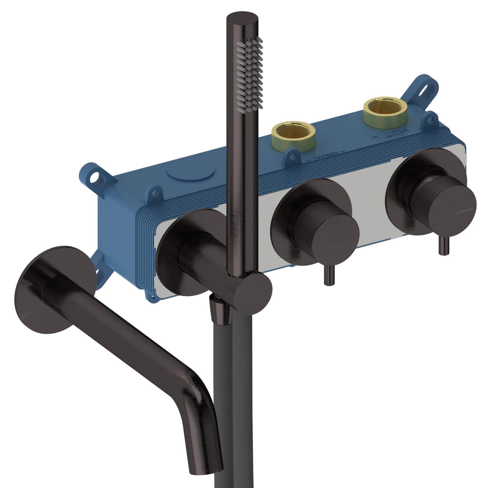 Rubinetto per bidet LOOP oro effetto inox spazzolato | Leroy Merlin