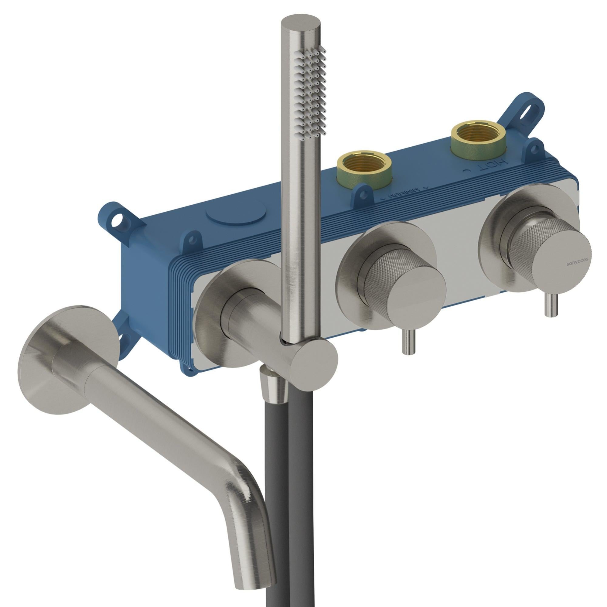 Rubinetto per vasca Loop k nichel spazzolato | Leroy Merlin
