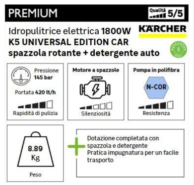 Idropulitrice elettrica KARCHER K 5 Universal Edition Car 145 bar ...
