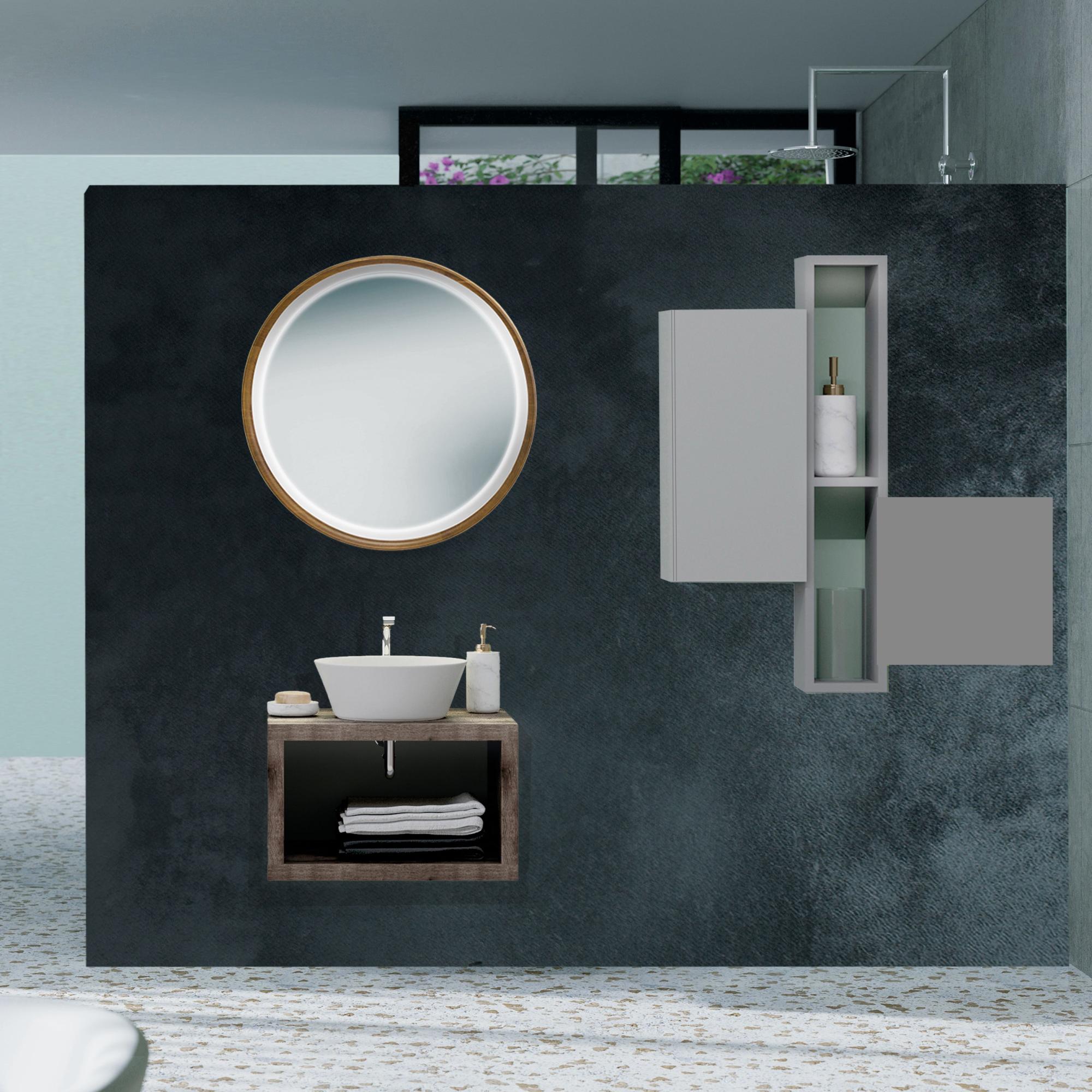 Mobile bagno Squer rovere fossile L 60 x P 46 H 60 cm | Leroy Merlin