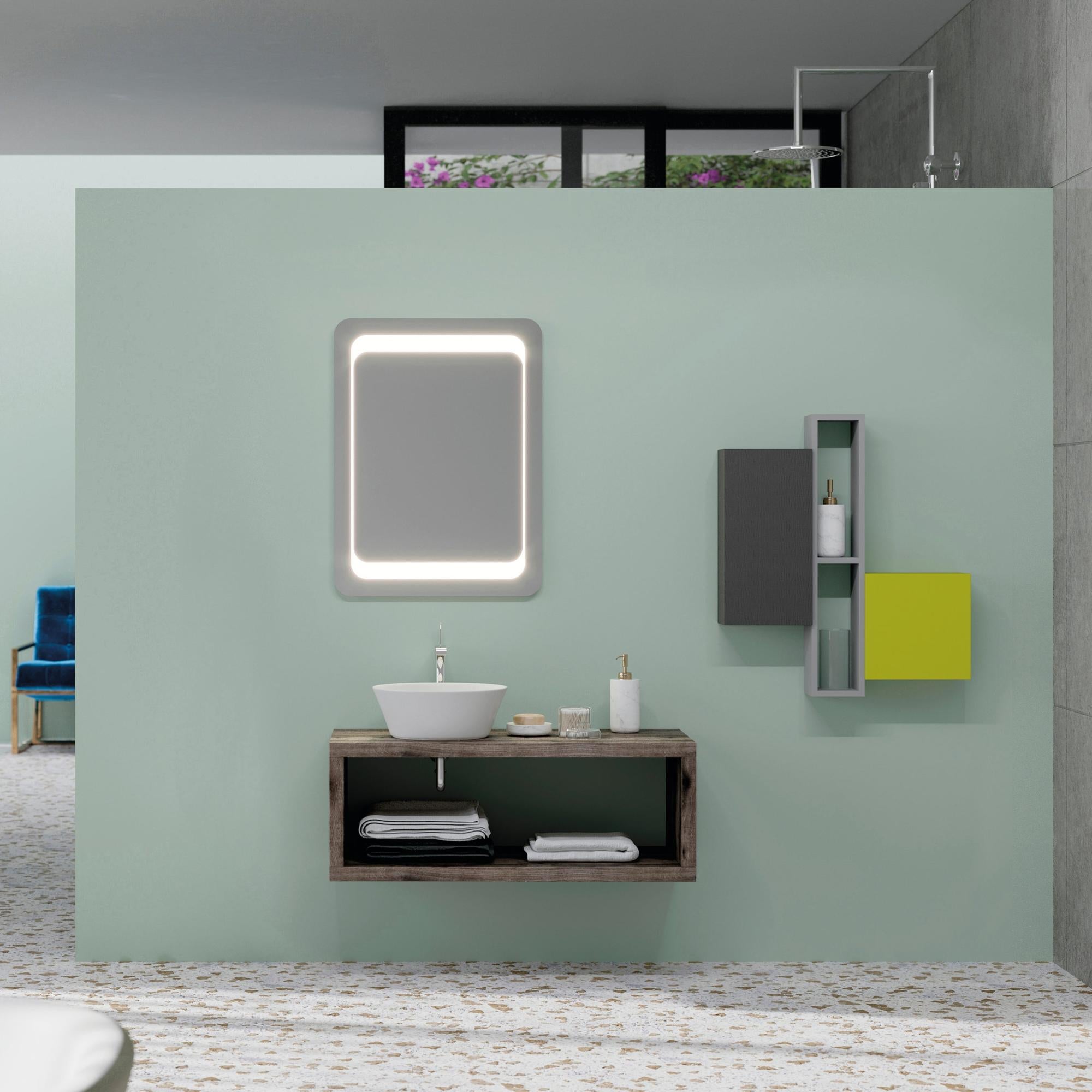 Mobile bagno Squer rovere fossile L 100 x P 48 H 60 cm | Leroy Merlin