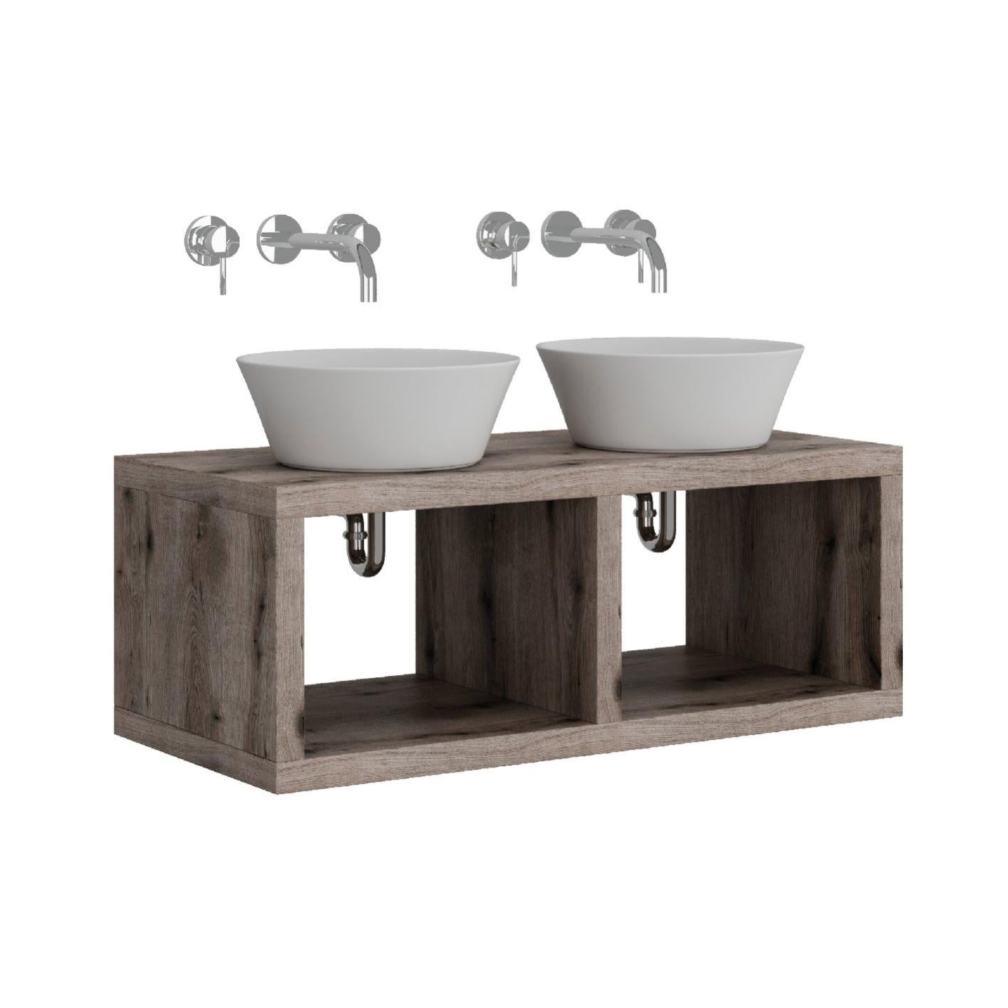 Mobile bagno Squer rovere fossile L 100 x P 46 H 30 cm | Leroy Merlin