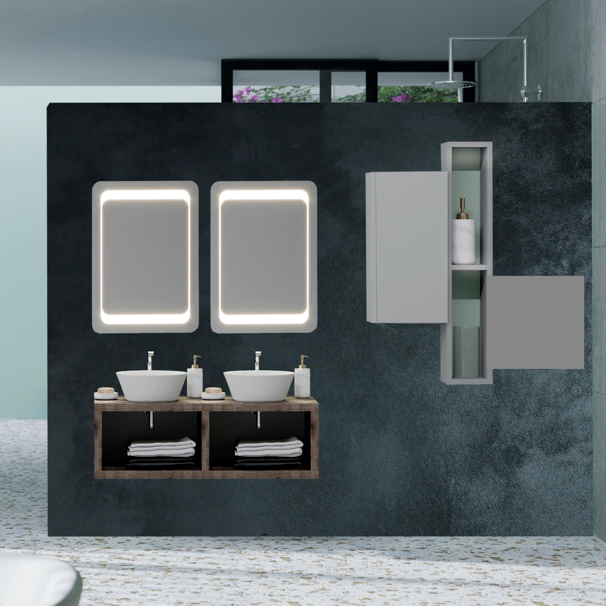 Mobile bagno Squer rovere fossile L 100 x P 46 H 30 cm | Leroy Merlin