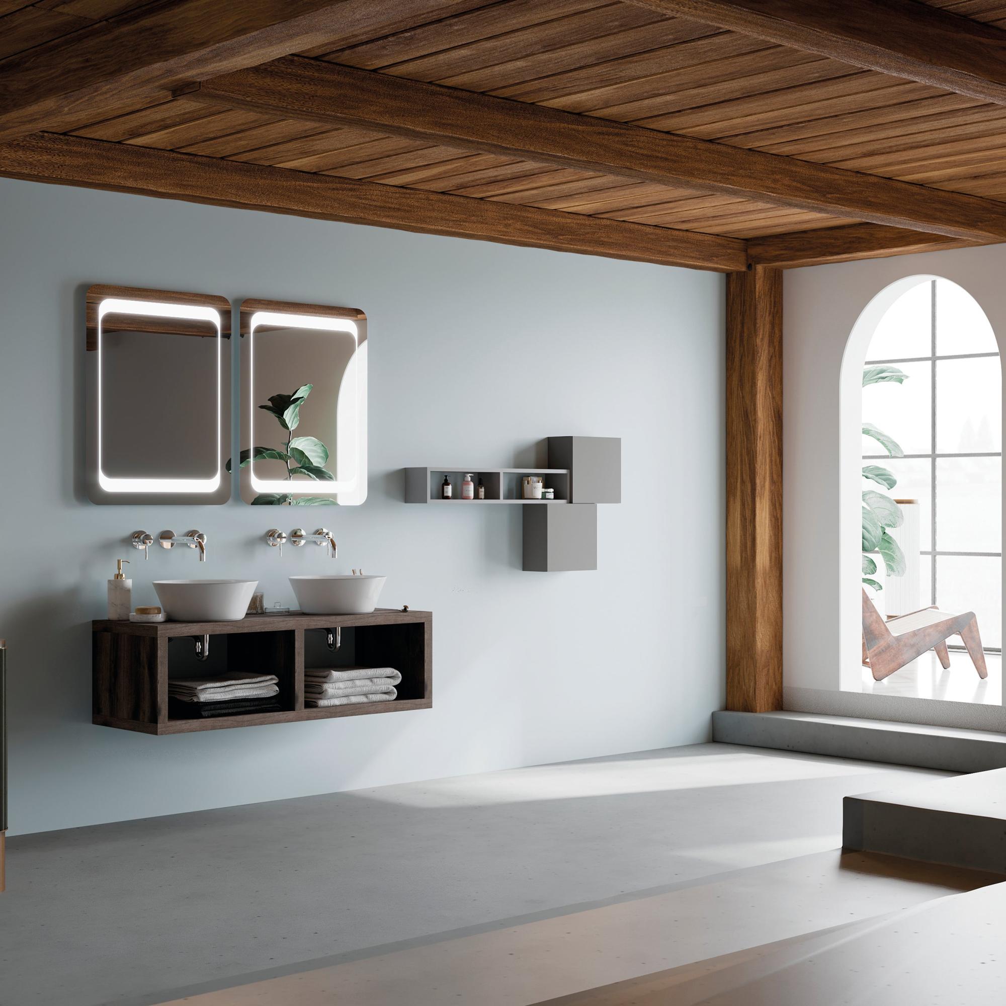 Mobile bagno Squer rovere fossile L 120 x P 48 H 60 cm | Leroy Merlin