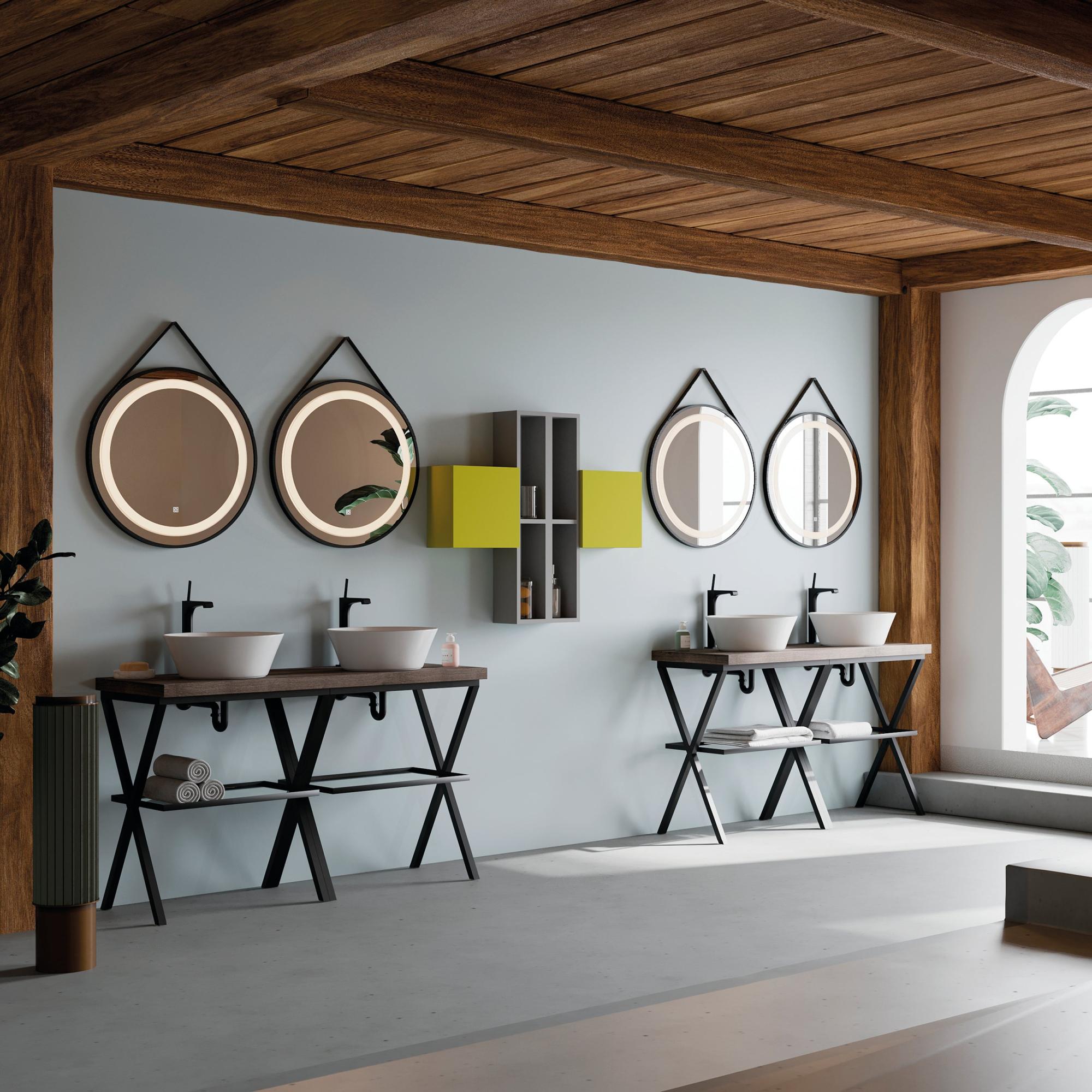 Mobile bagno Kros rovere fossile/nero L 120 x P 48 H 60 cm | Leroy Merlin