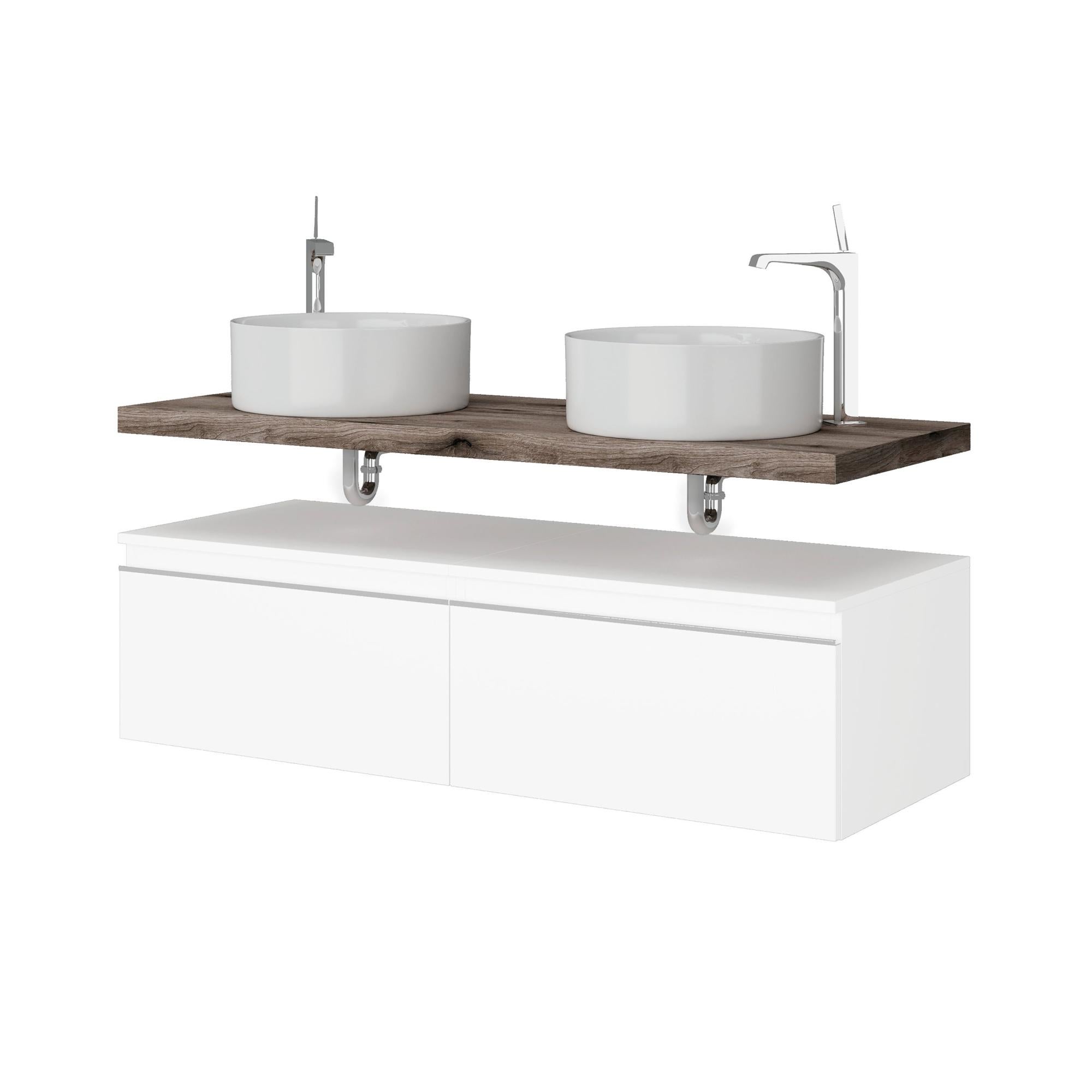 Mobile bagno Ofset top-rovere fossile ; cassetti-bianco opaco L 60 x P ...