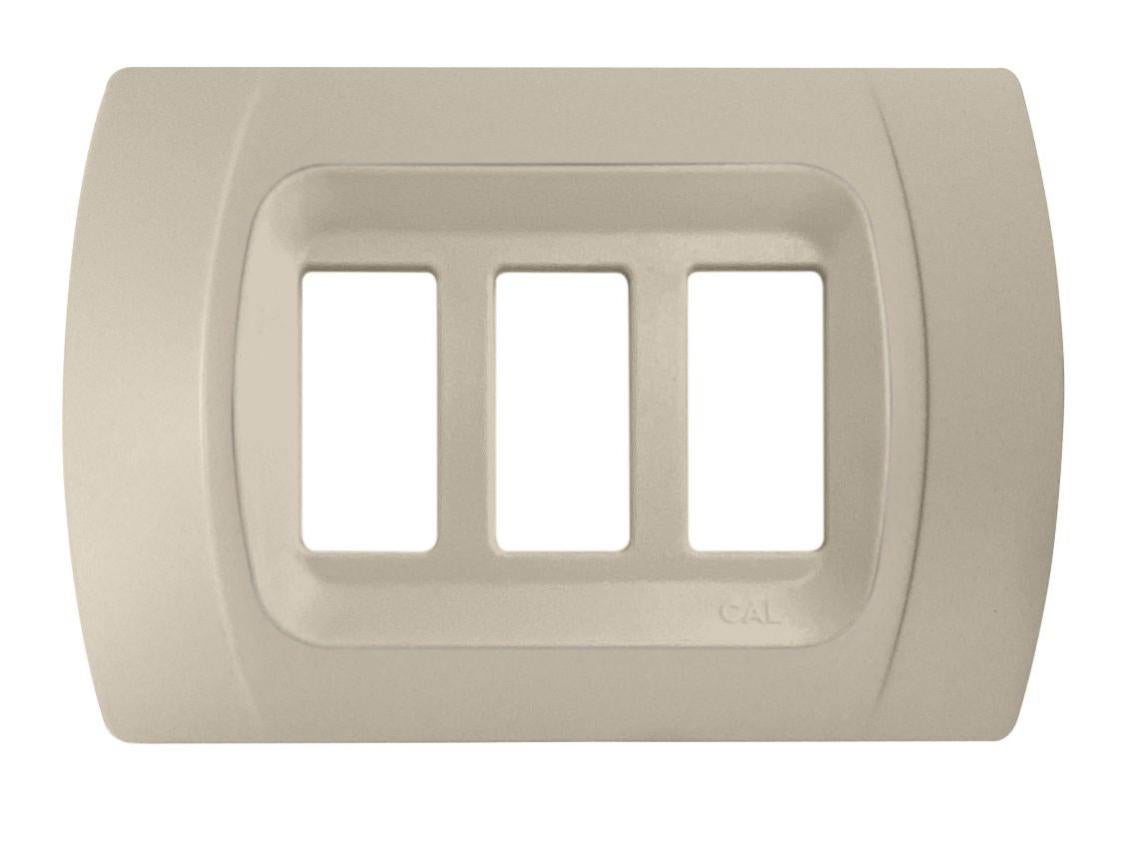 Placca CAL Magic 3 moduli tortora | Leroy Merlin