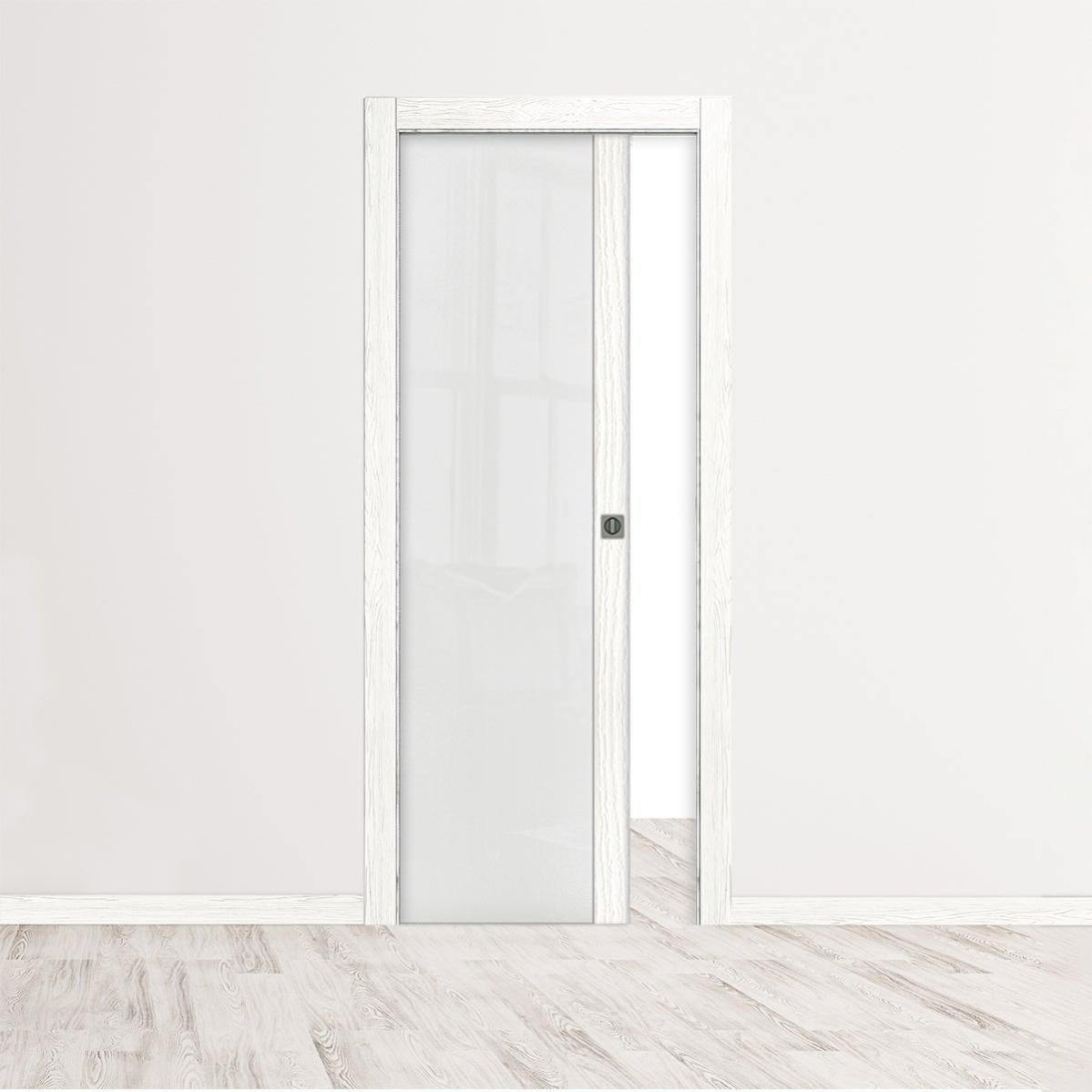 Porta scorrevole Oxford bianco latte L 70 x H 210 cm reversibile ...