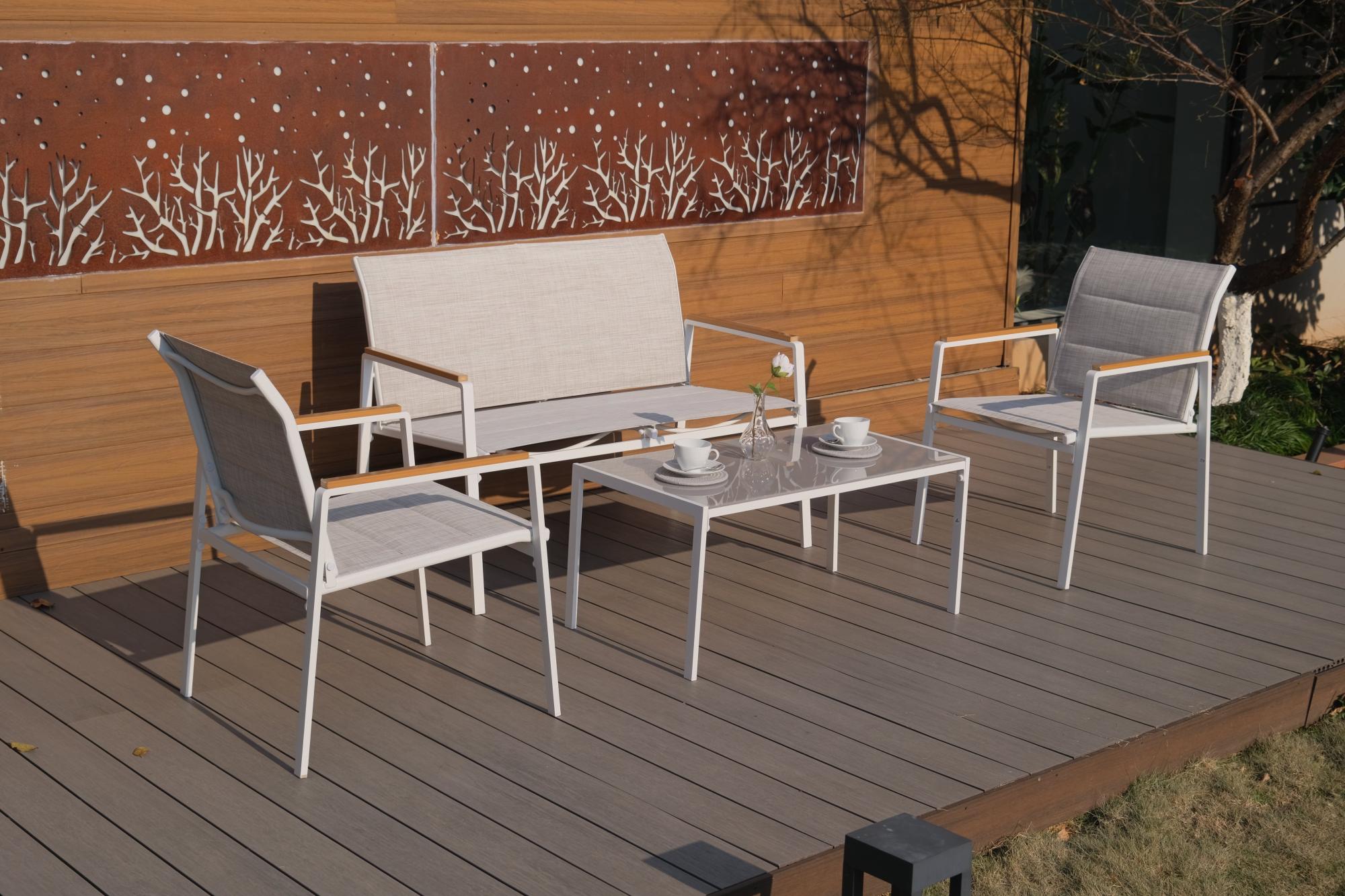 Salotto da giardino Chérie in textilene bianco e per 4 persone | Leroy ...