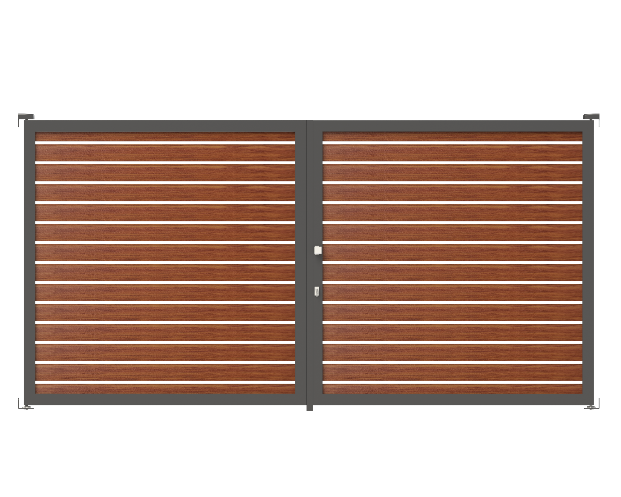 Cancello in alluminio, apertura centrale, L 300 x 210 cm, di colore ...