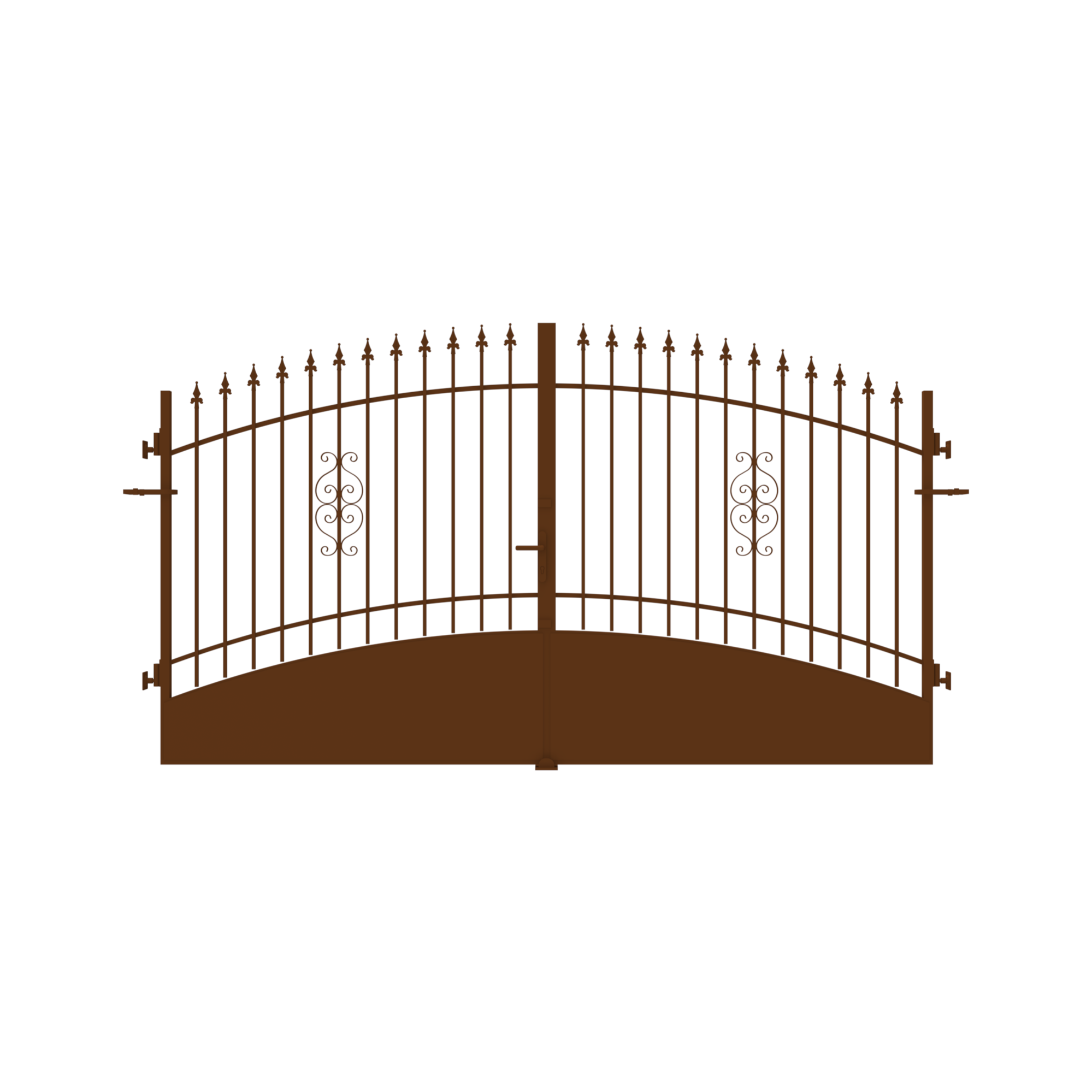 Cancello in ferro, apertura centrale, L 358.5 x 195 cm, di colore ...