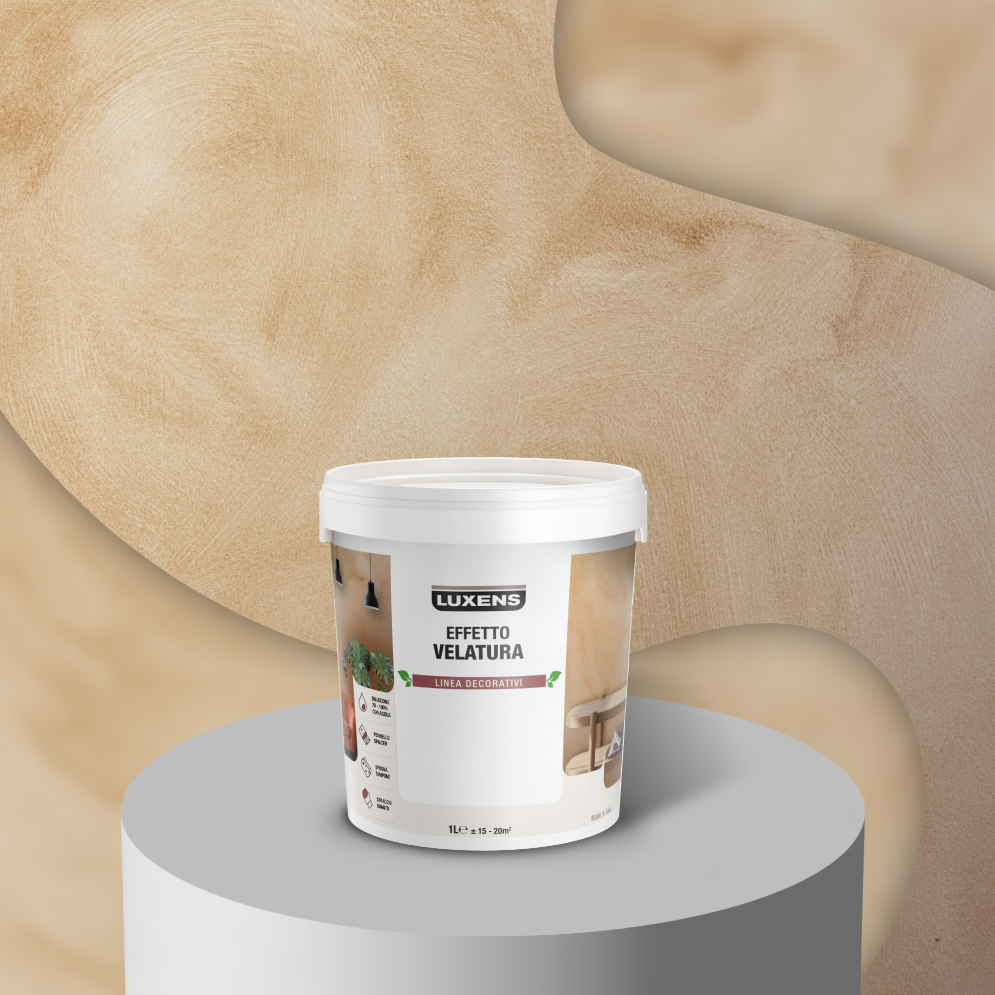 Pittura decorativa EFFETTO VELATURA LUXENS velatura beige pergamena 1 l ...