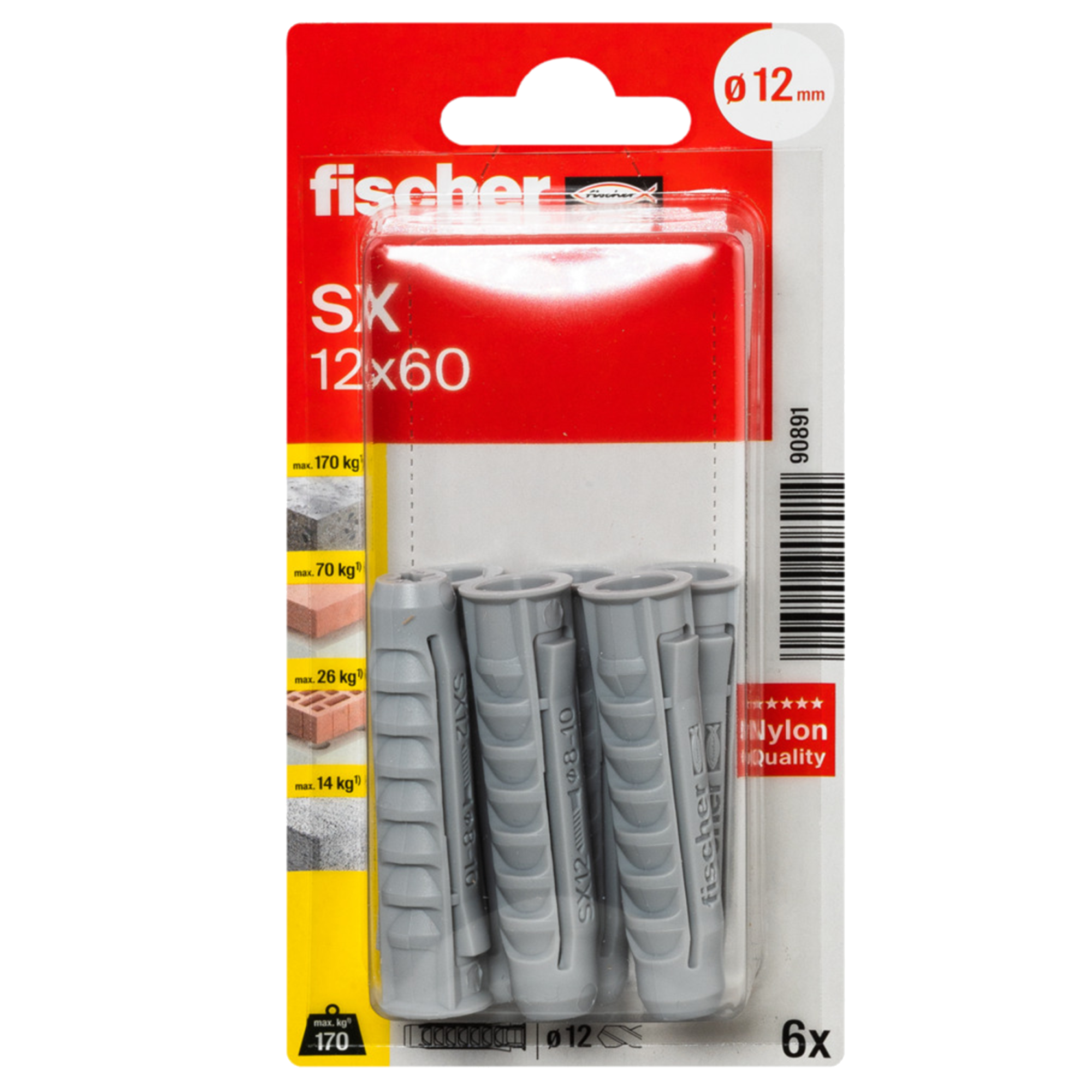 Kołek uniwersalny SX 12 x 60 mm 6 szt. Fischer - Leroy Merlin