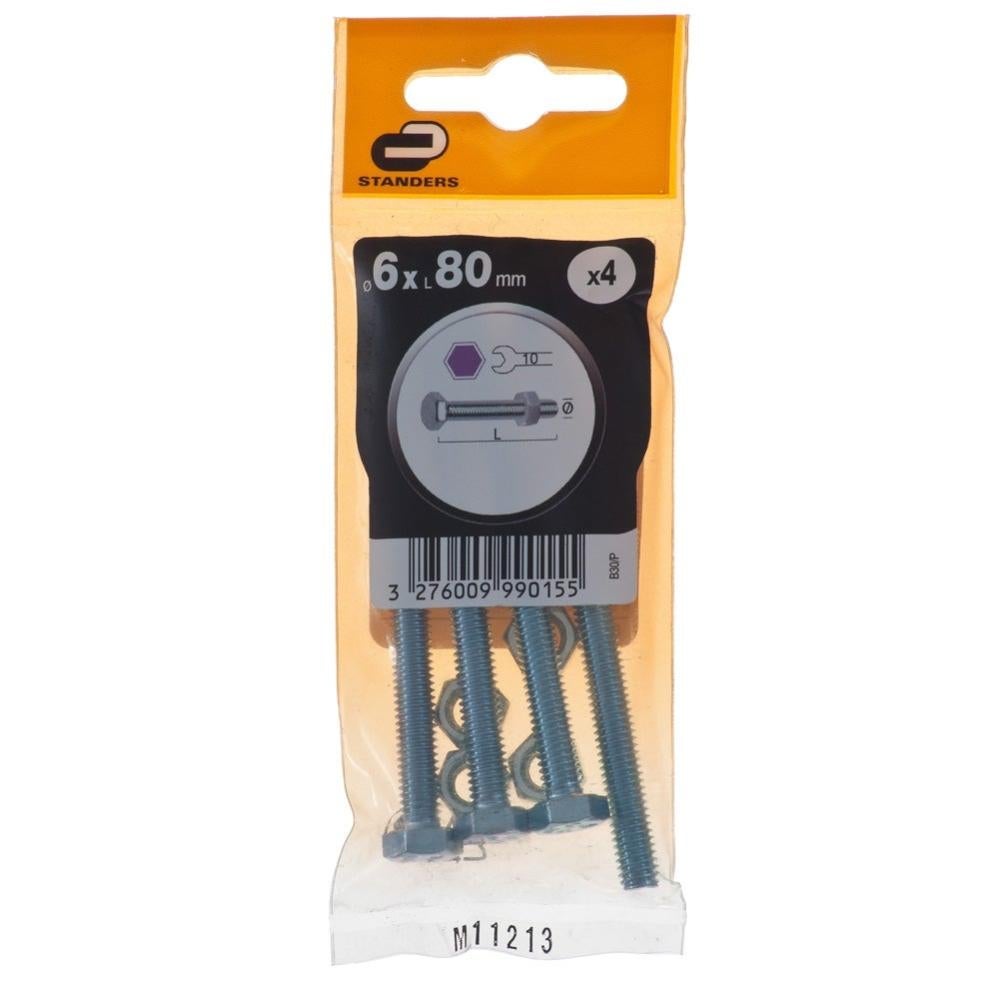Śruba 6 x 80 mm 4 szt. STANDERS - Leroy Merlin