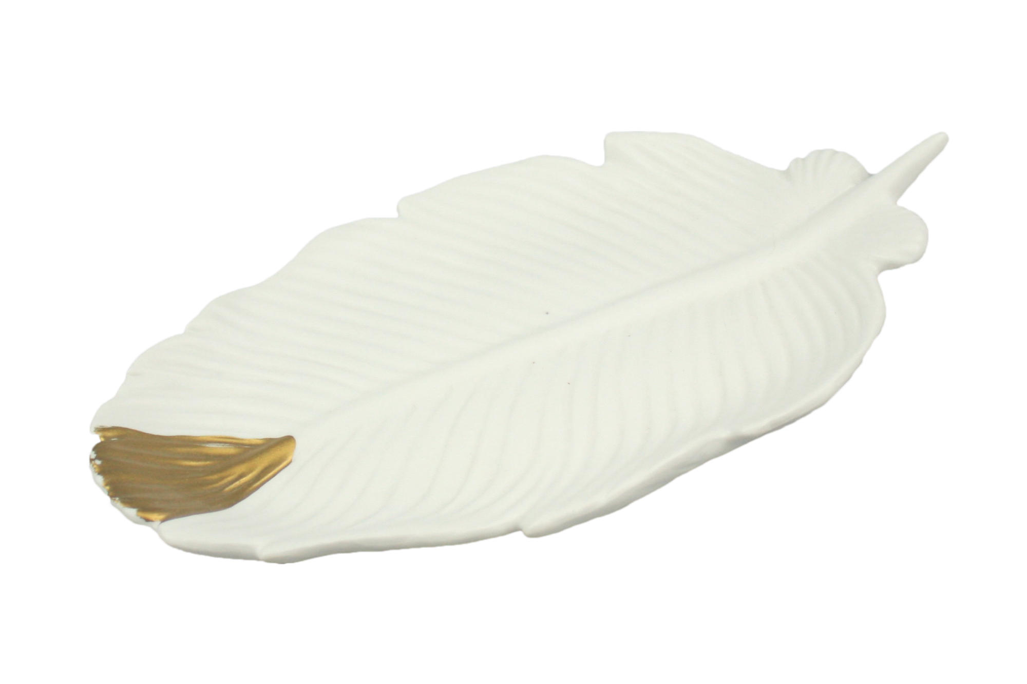 Talerz dekoracyjny z ceramiki biały 14 x 10 cm - Leroy Merlin