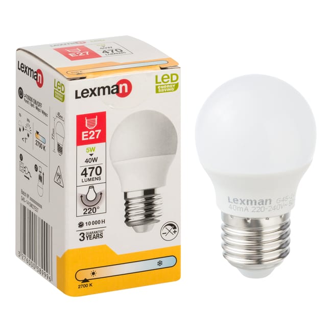 Żarówka Led E27 230 V 5 W 470 Lm Ciepła Biel Lexman Leroy Merlin
