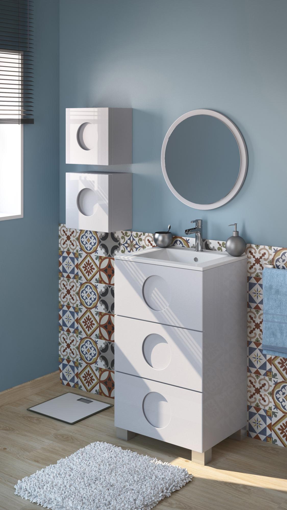 Móvel de casa de banho SPHERE PRATA BRILHO 50 | Leroy Merlin