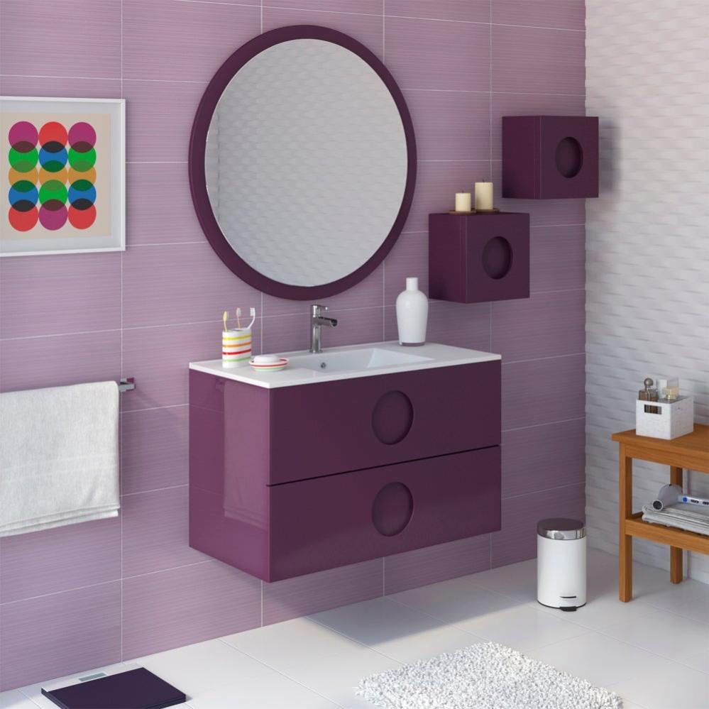 Móvel de casa de banho SPHERE BERINGELA BRILHO 90 | Leroy Merlin