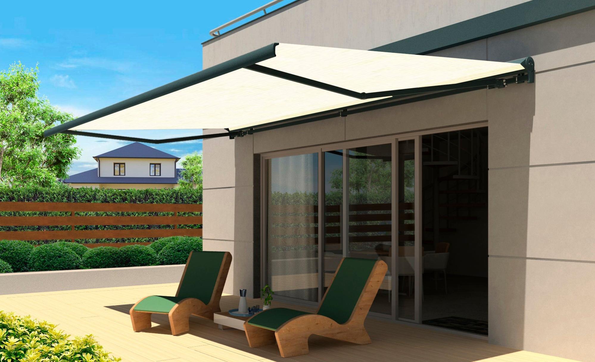 Toldo manual simples COIMBRA ANTRACITE 3X2M BEGE | Leroy Merlin