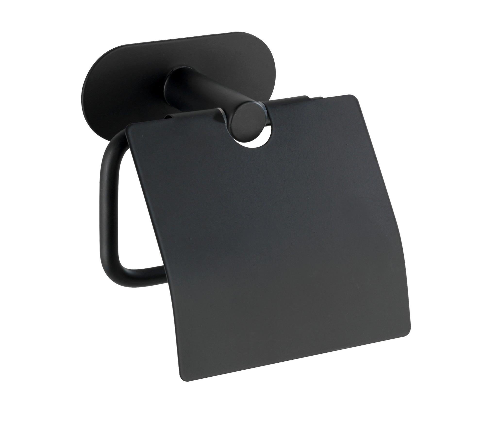 Porta-rolos com tampa OREA INOX PRETO | Leroy Merlin