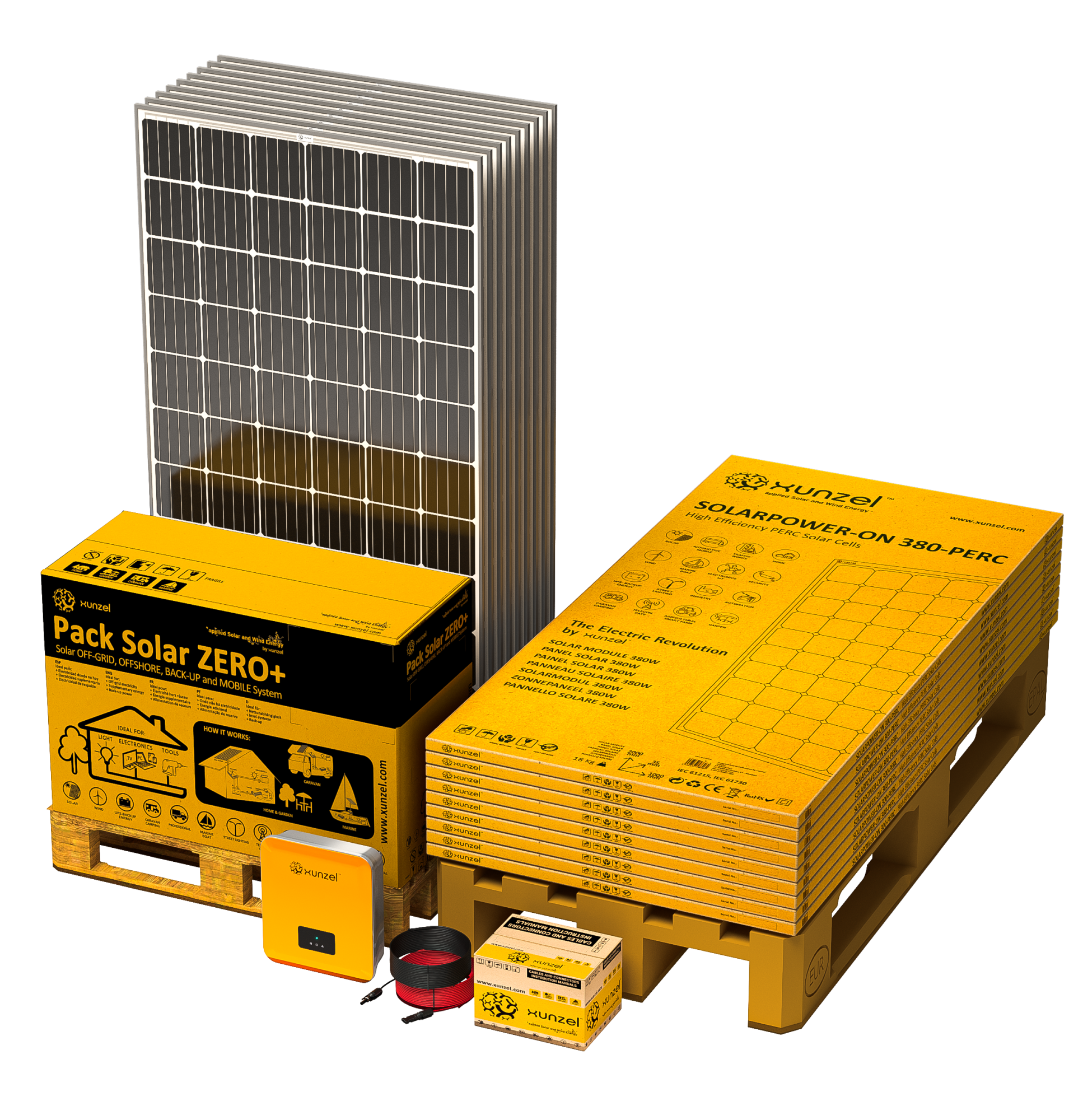 Kit Solar Autoconsumo PACK ZERO+XUNZEL AONG1P4K 21,6kWh inversor 3kW monofásico | Leroy Merlin