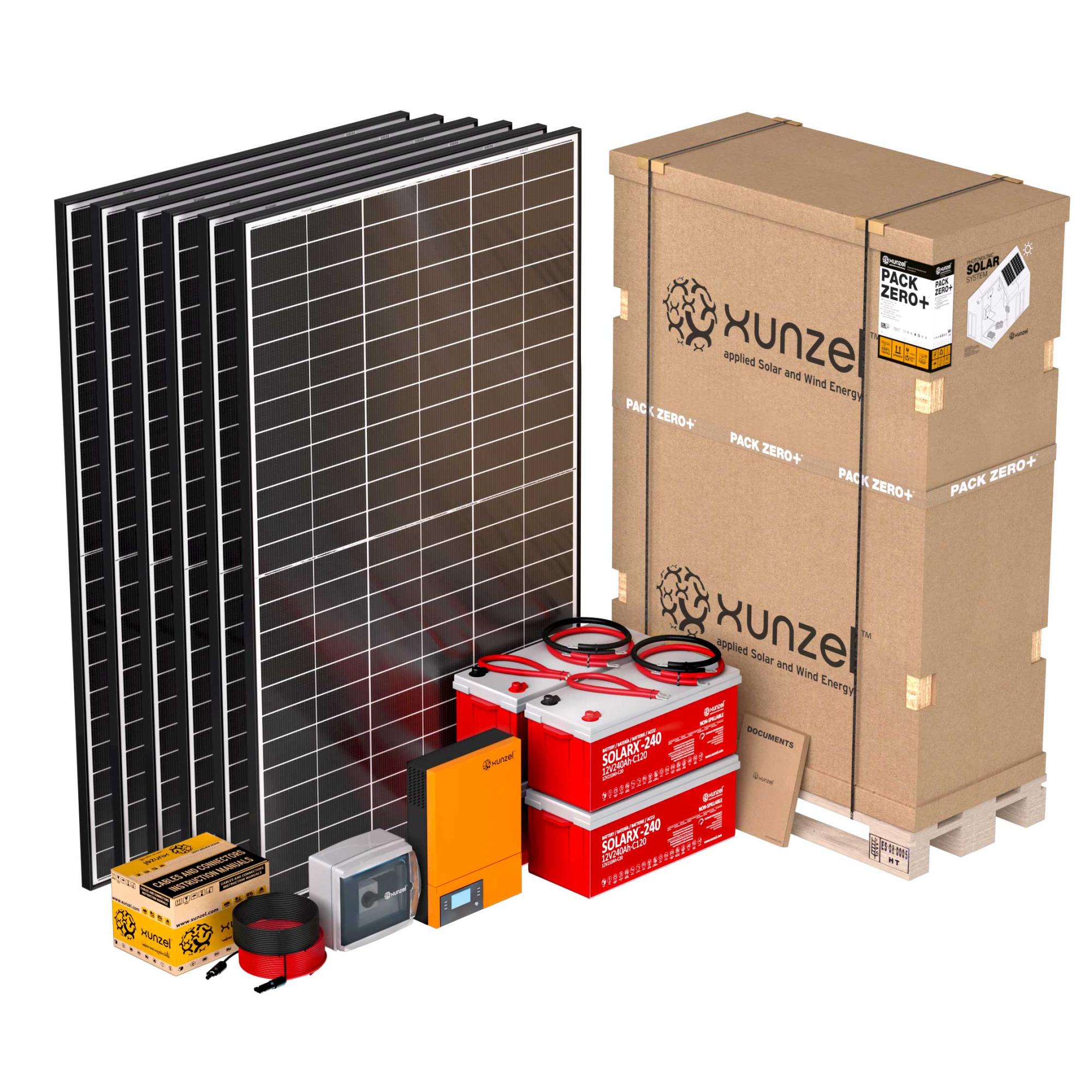 Kit Solar PACK ZERO+XUNZEL5950SXIXS 12,7kWh/d bateria 11,5kWh inversor ...