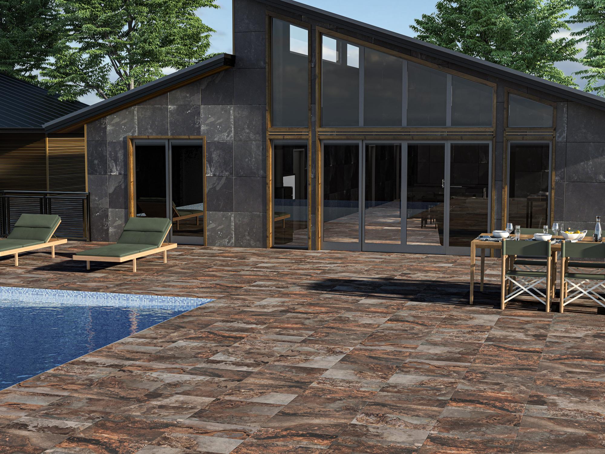 Pavimento cerâmico Ecoceramic Hekla Magma 30.3x61.3 cm | Leroy Merlin