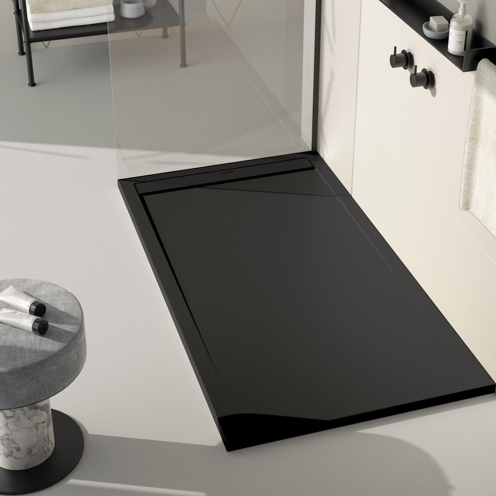 Base de duche LEVEL UP COM VALVULA 90X150 PRETO | Leroy Merlin