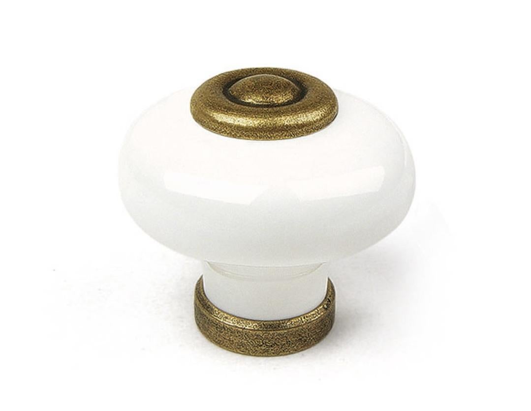 Pomello per mobili Tondo porcellana bianca H.26 x L.31 x P.31 mm ...