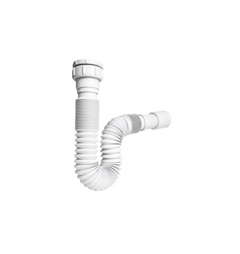 Siphon extensible 1.1/4" diamètre 32-40 crochet de fixation blanc ...