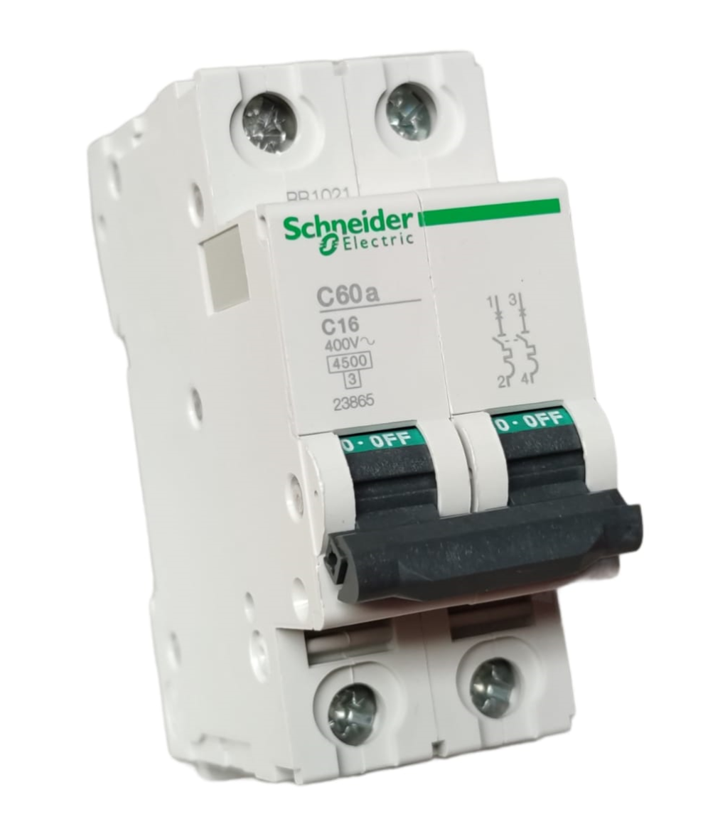 Schneider automatico magnetotermico c60a 4,5ka 2p 16a curva c 23865 interruttore - Nuovo | Leroy ...