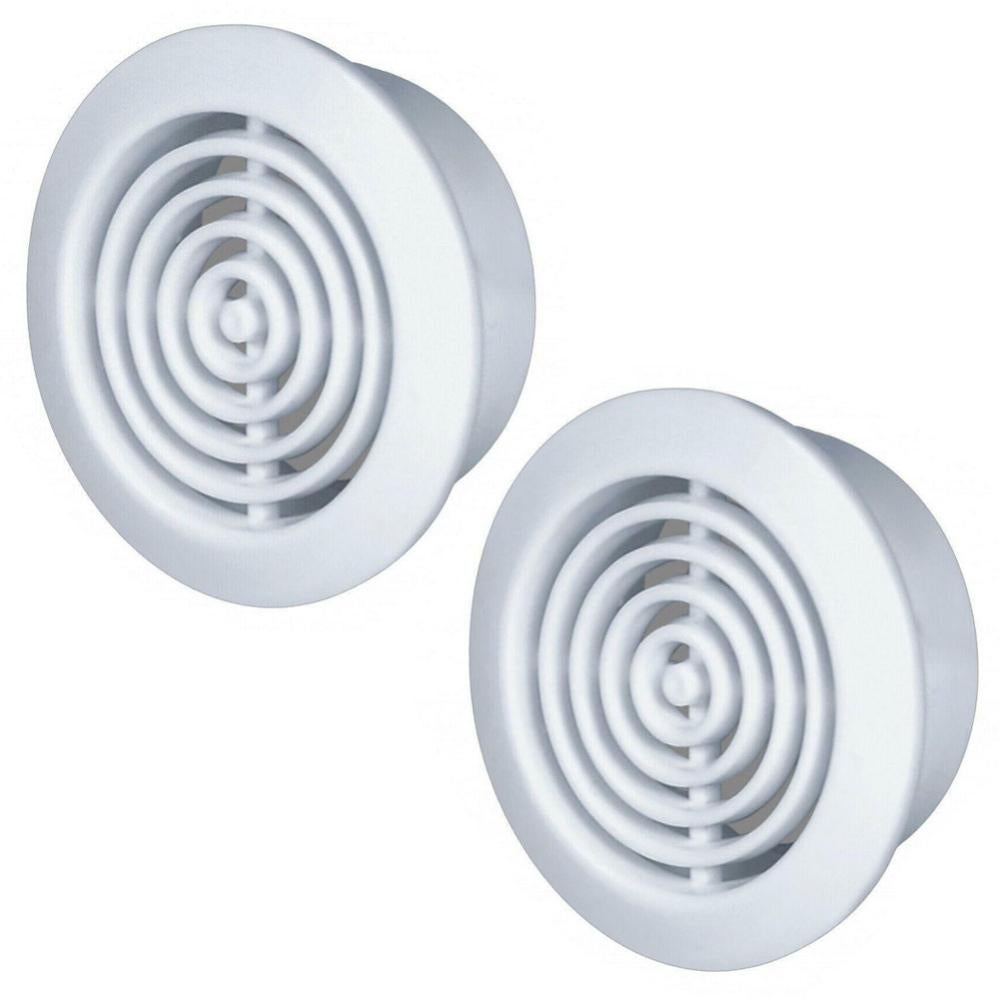 2x Grille De Ventilation Blanc Rond Joint De Porte Menuiserie Diamètre ...