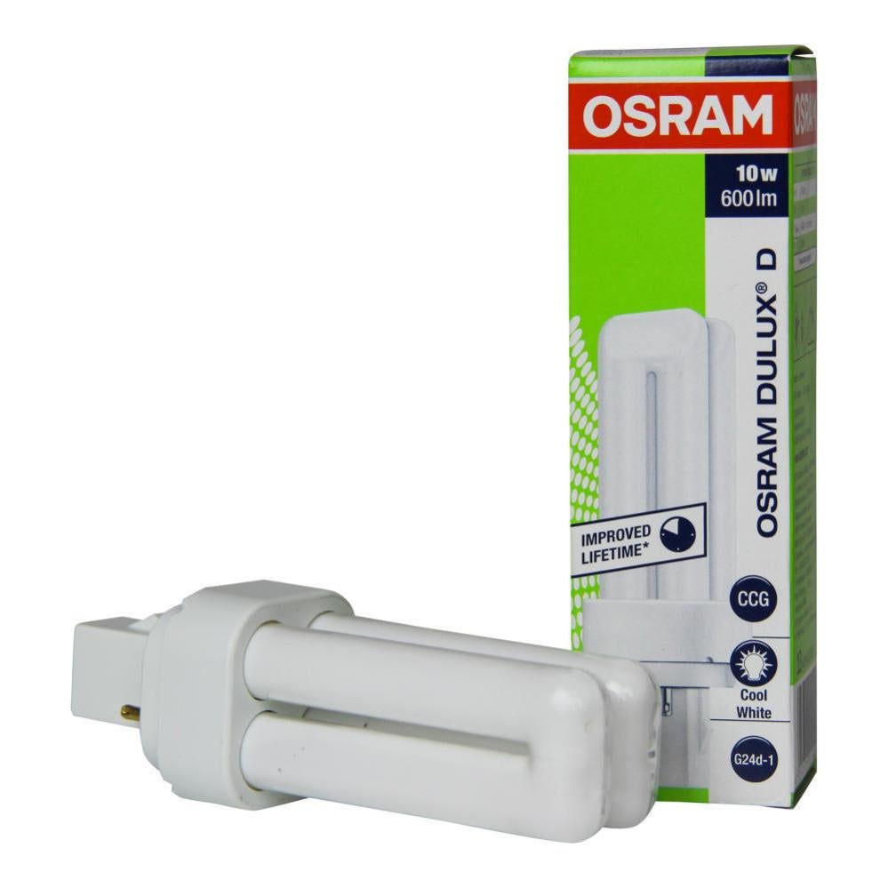 Ampoule fluocompacte - osram dulux d - 10 watts - g24d1 - 4000k | Leroy ...