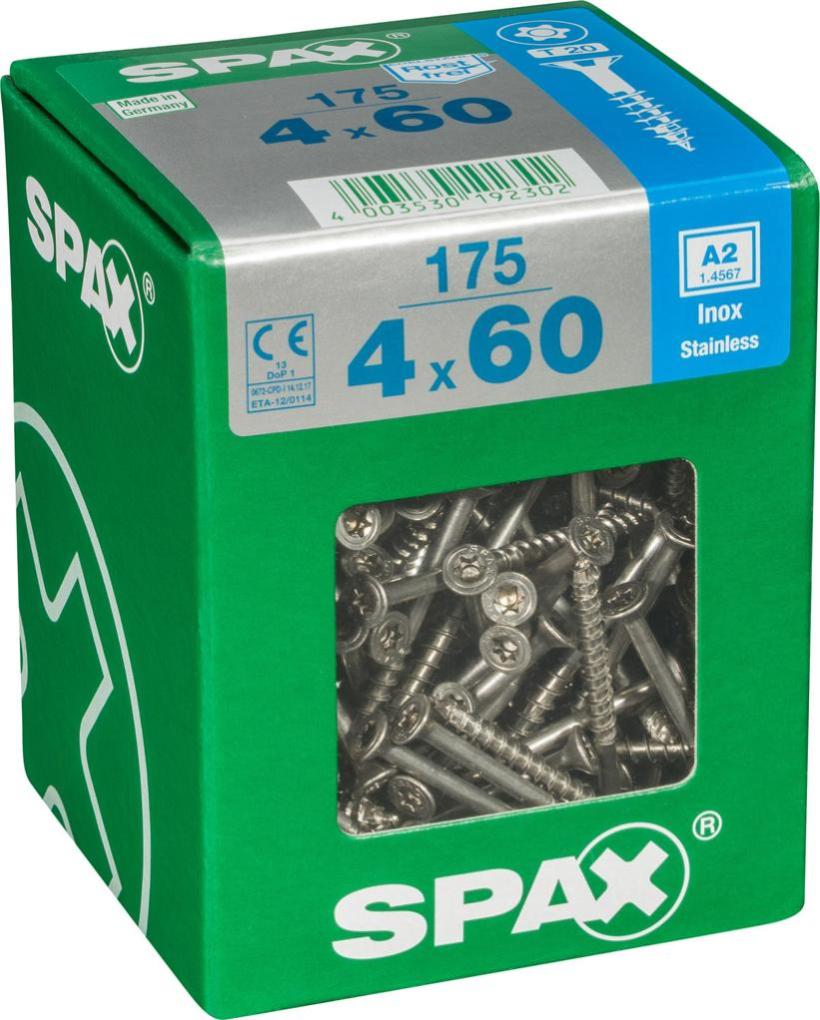 Set di 175 viti SPAX torx a testa svasata in acciaio inox, Diam.4 mm x ...