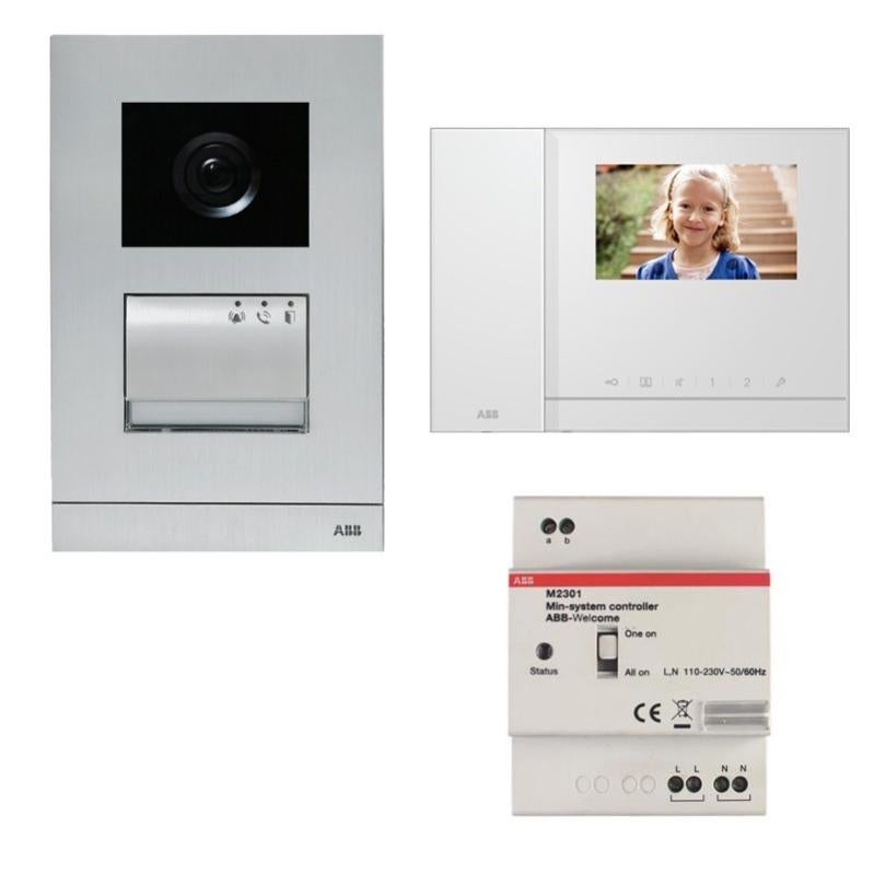Kit Videocitofono Abb a colori con monitor e cornetta e memoria ...