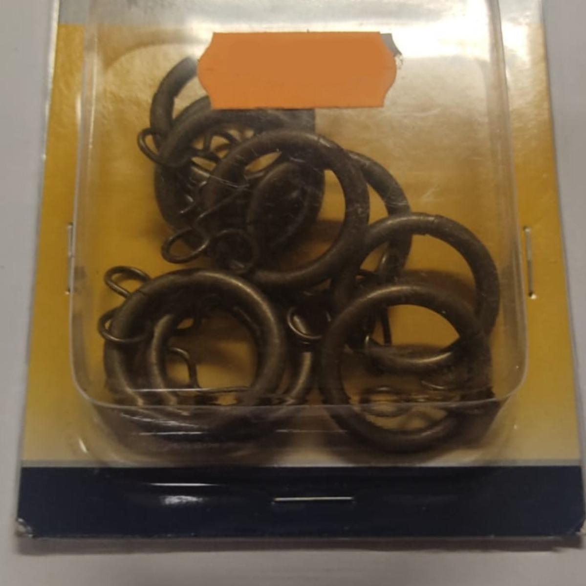 SWISH - 10 PEZZI - ANELLI CON GANCIO PER TENDE Ø8/11MM - COLORE BRONZO ...