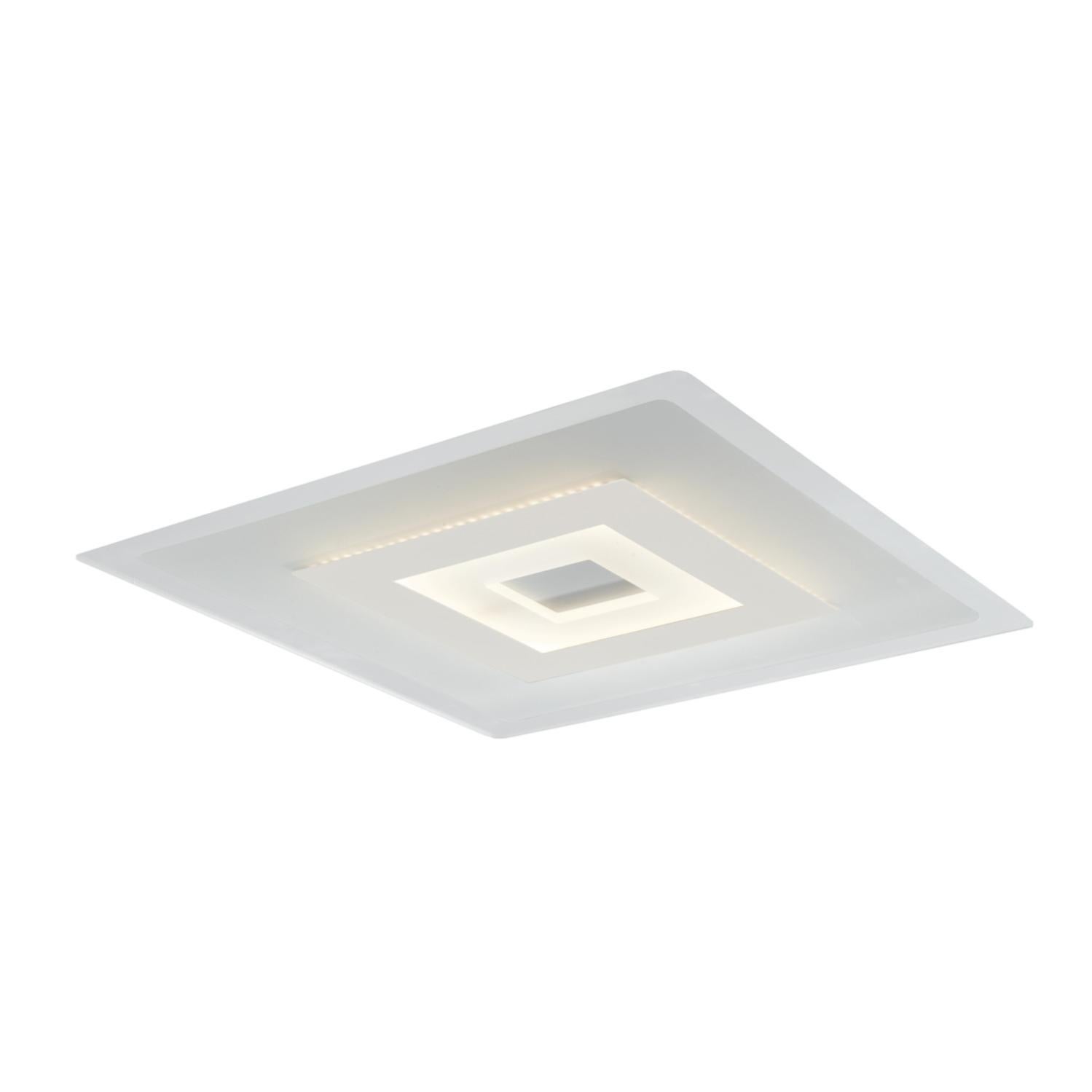 Plafoniera LED TRESOR bianca in metallo con diffusore in vetro 38W ...