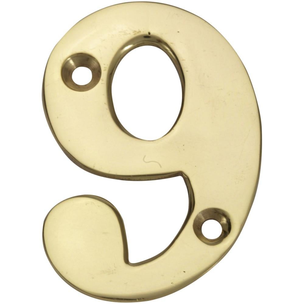 Numero 9 in ottone lucido H.5,1 x l.3,5 cm | Leroy Merlin