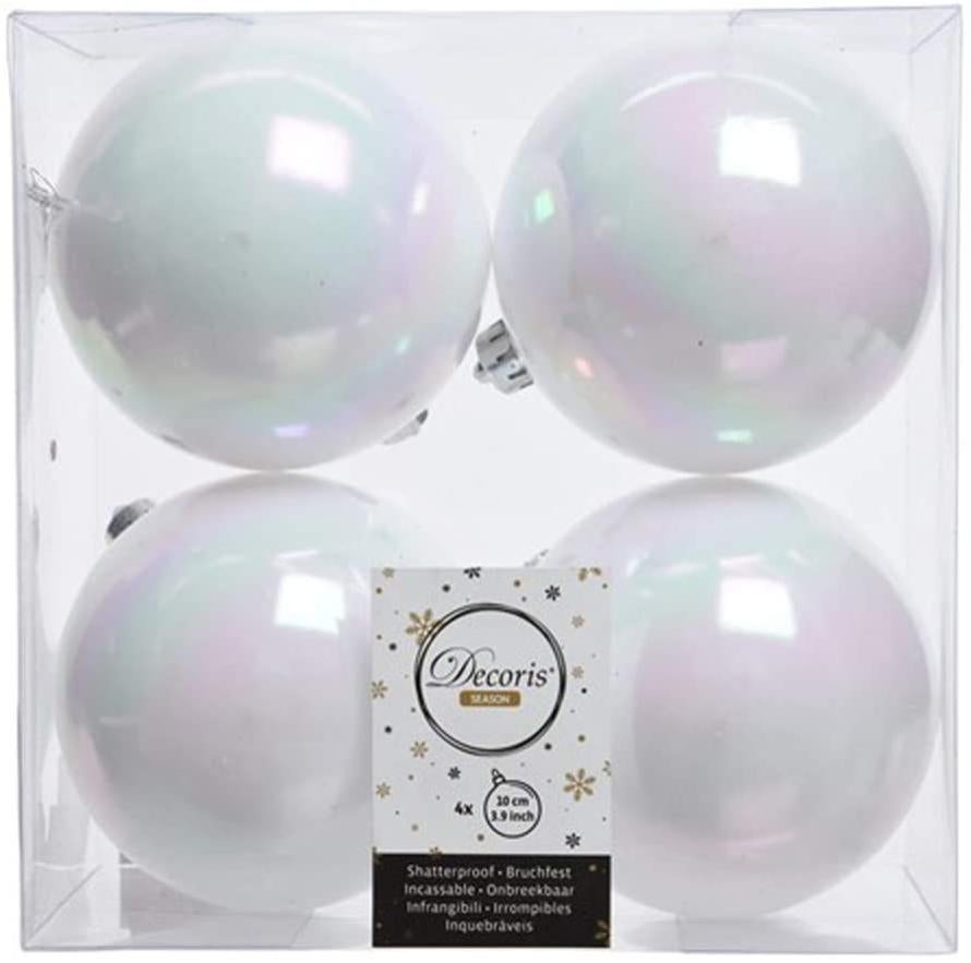 Decoris Box 4 Sfere Bianco Iridescente 022169 | Leroy Merlin