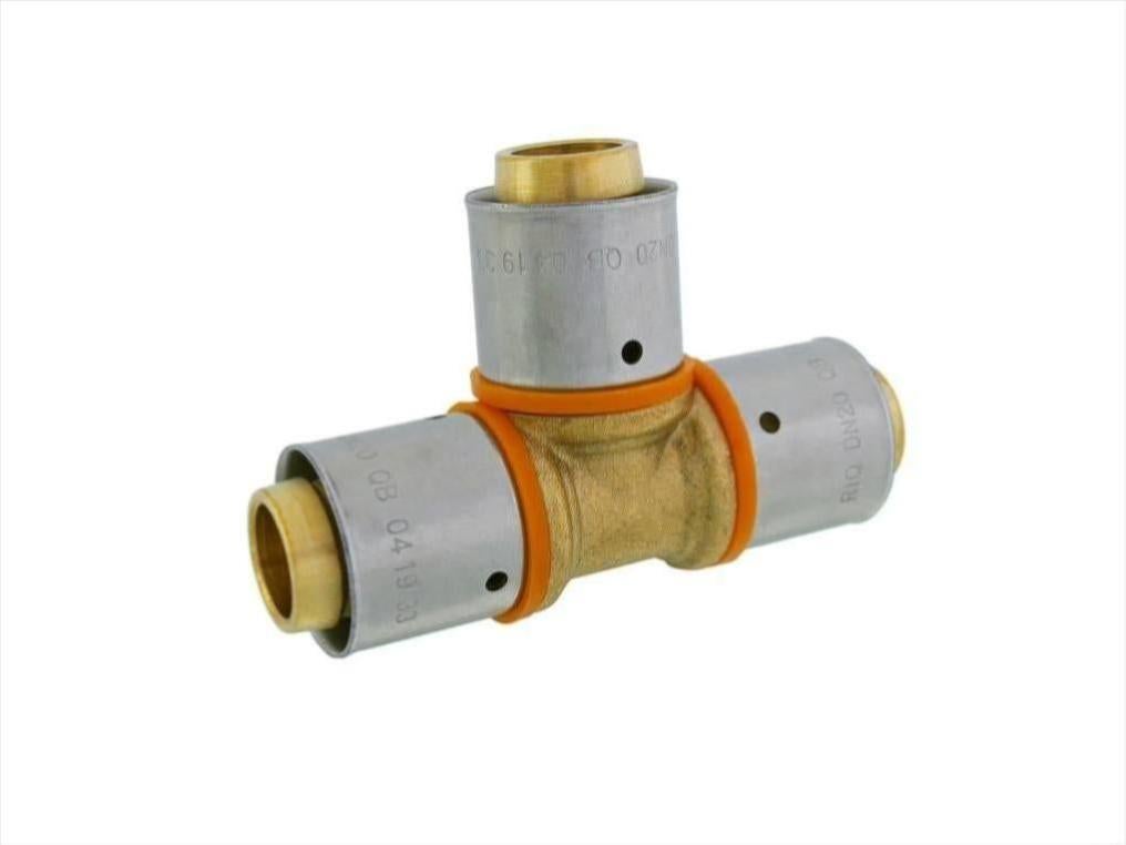 Racor T igual engaste de latón D.20 para por tubo | Leroy Merlin